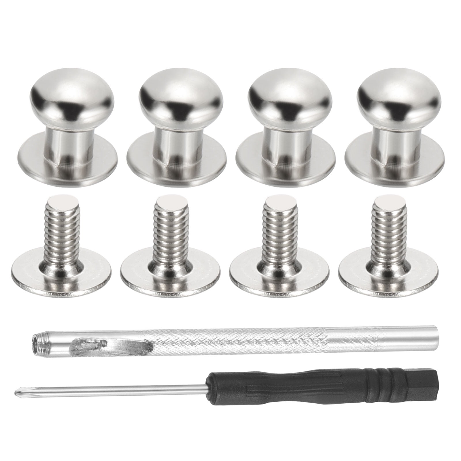 Uxcell 30 Pack 7*9*8mm Rivets for Leather Round Head Rivets Metal ...