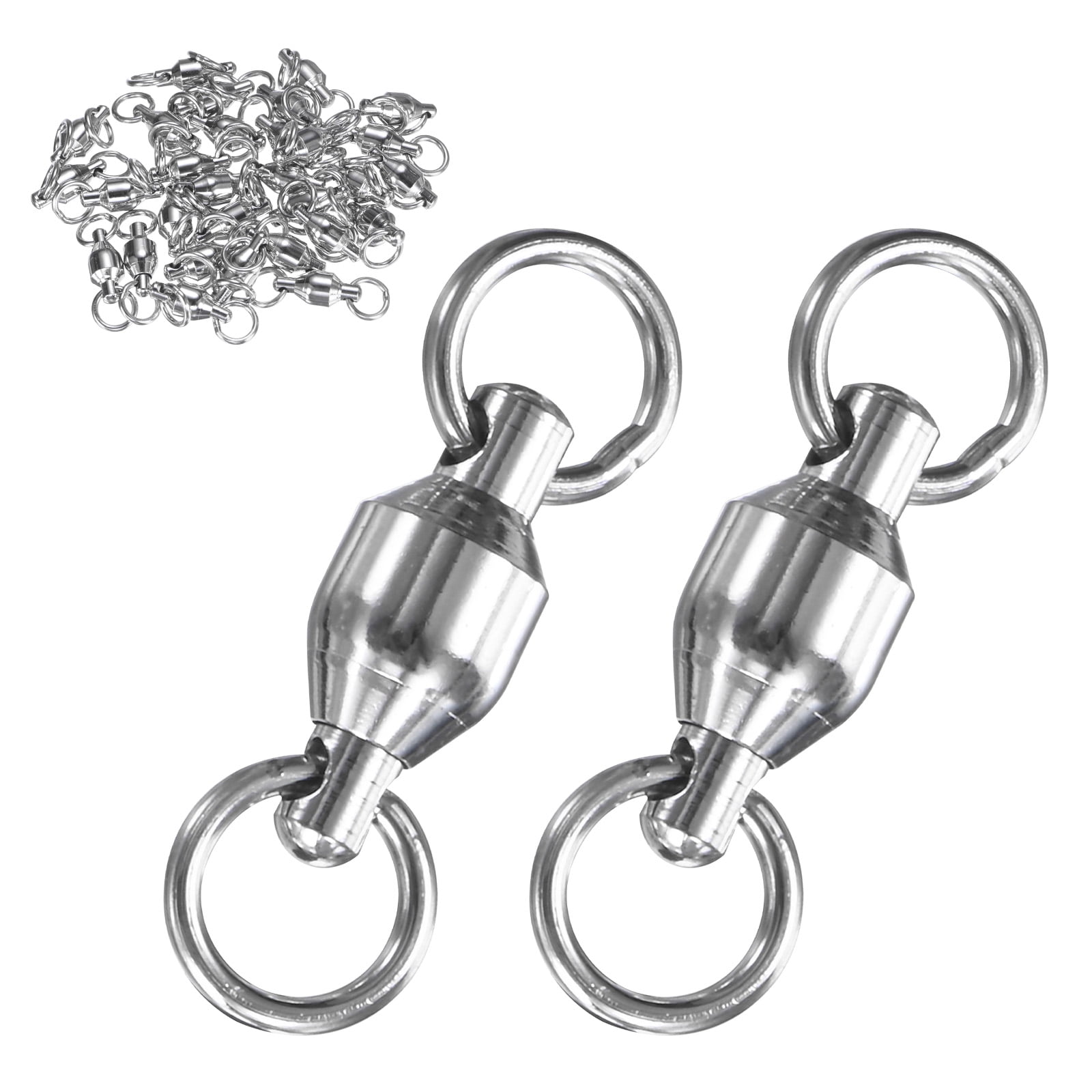 Uxcell 30-Pack Ball Bearing Fishing Swivels, 7# 1.3In (33mm) Stainless ...