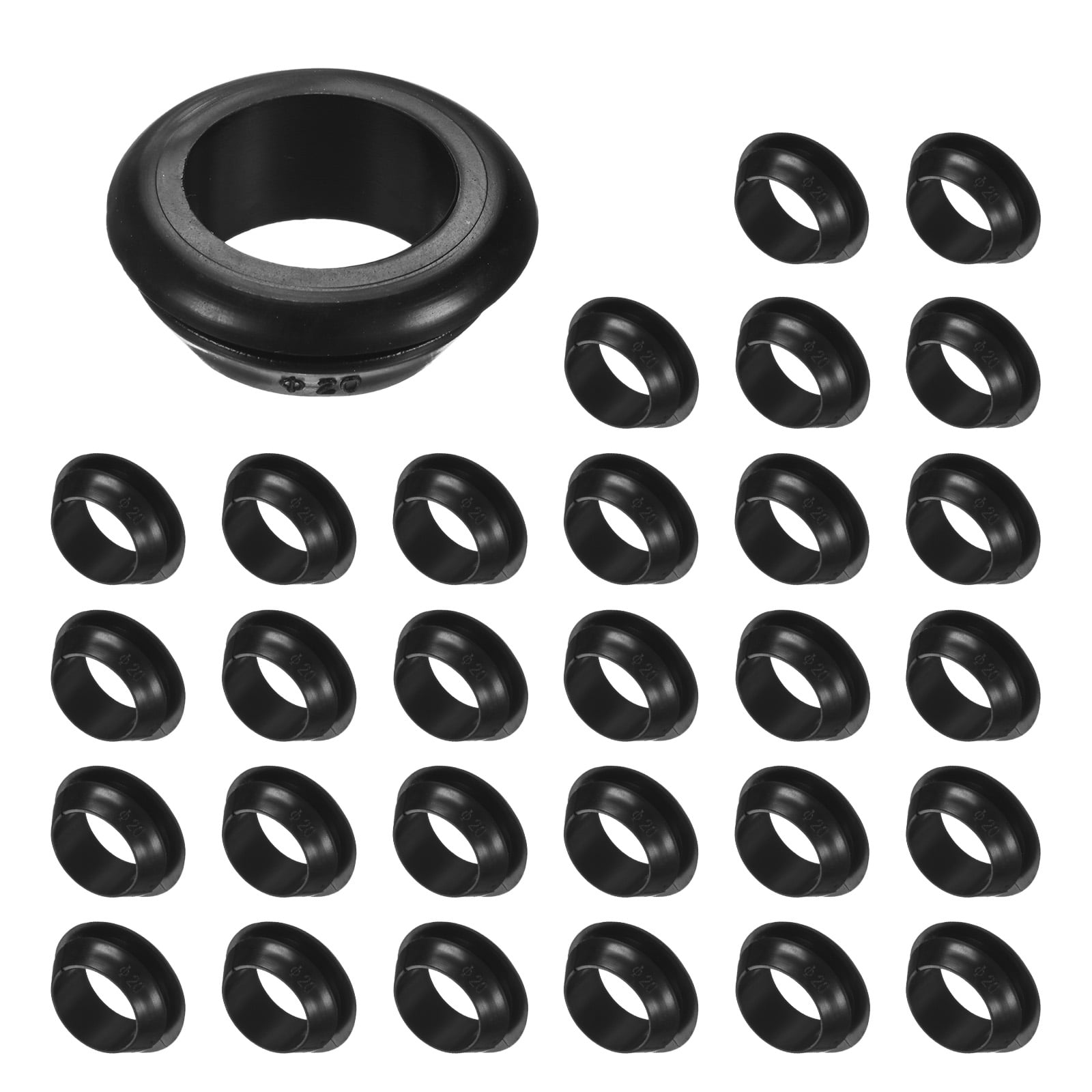 Uxcell 30-Pack Cable Railing Rubber Grommets, 20mm Drill Hole 16mm ID ...