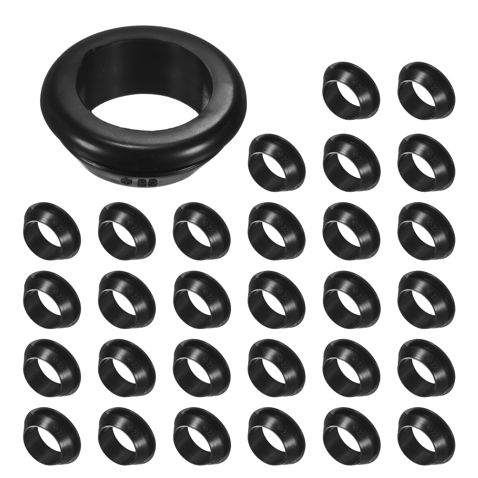 Uxcell 30-Pack Cable Railing Rubber Grommets, 22mm Drill Hole 18mm ID ...