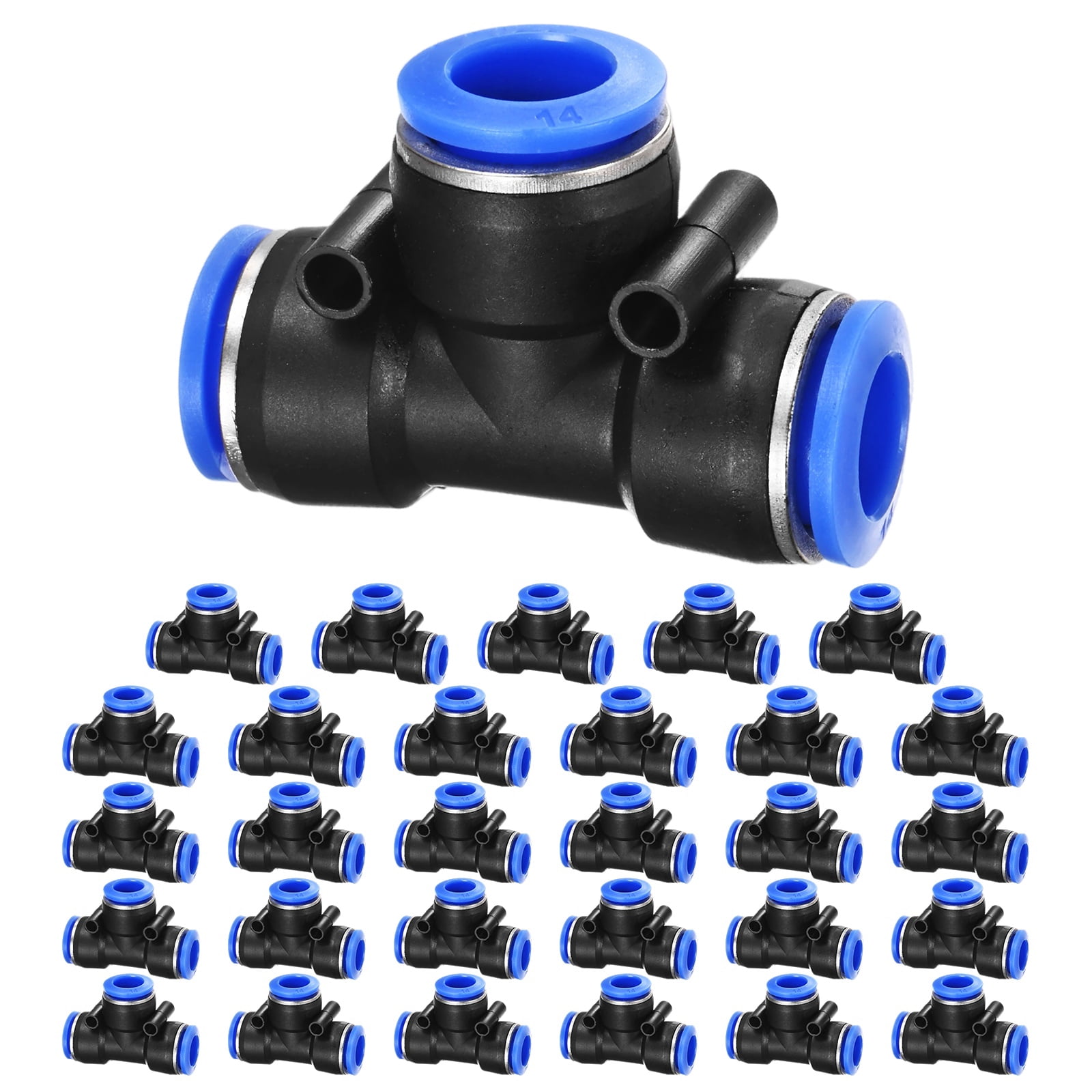 Uxcell 30-Pack Inline Manifold Union Fitting, Tee Type 14mm(9/16") OD ...