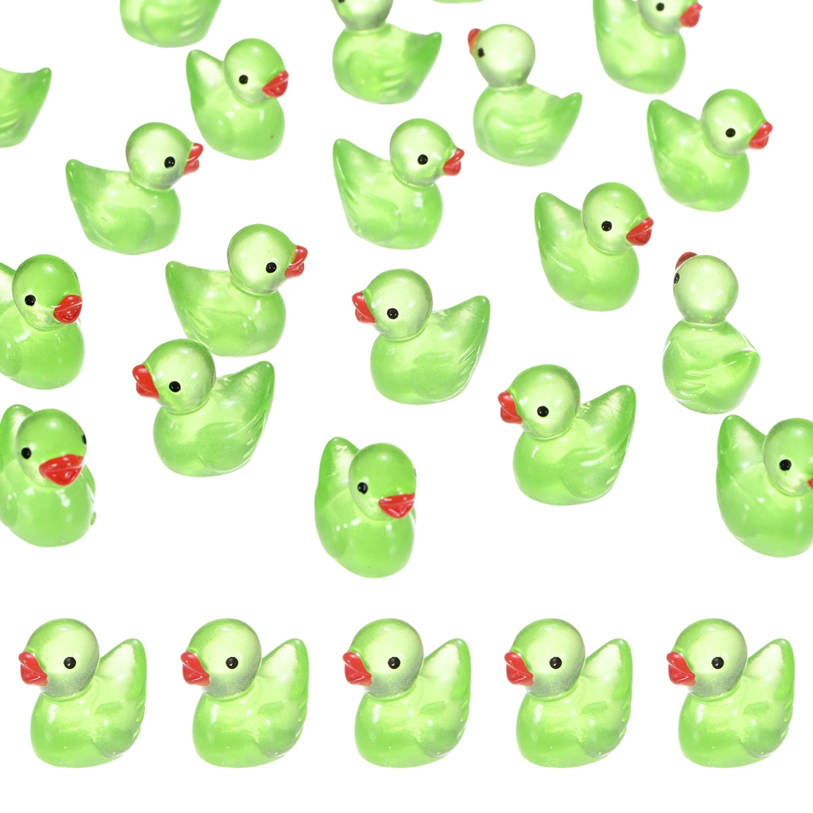 Uxcell 30-Pack Luminous Mini Resin Ducks, Glow in the Dark Tiny Duck ...