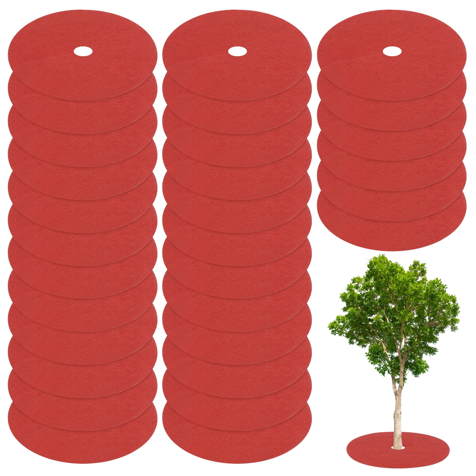 Uxcell 30 Pack Non Woven Tree Cover Rings,20.4 Inch Weed Fabric Cover ...