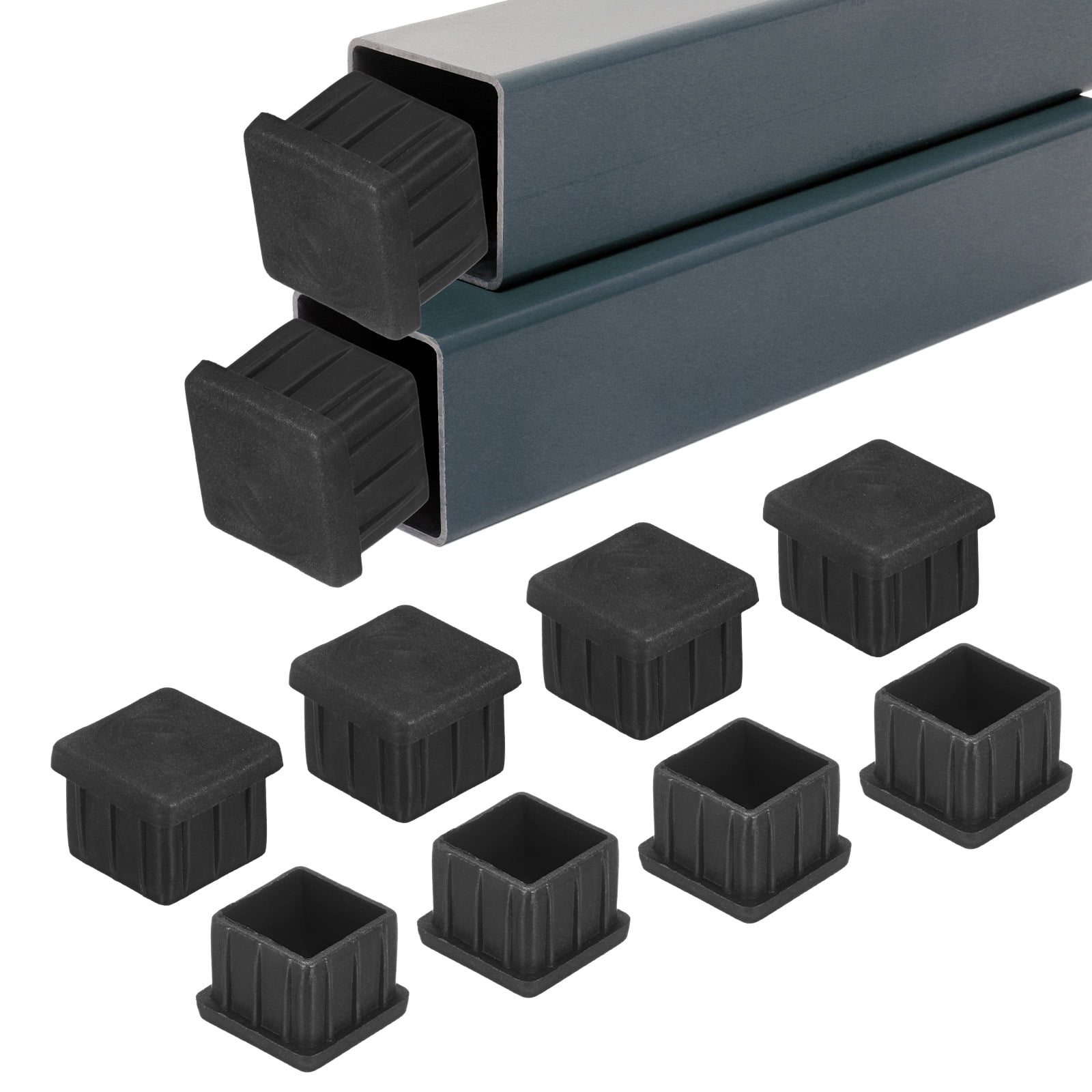 Uxcell 30-Pack Square Tubing End Caps, 0.9Inch/23mm Plastic Tube Plugs ...