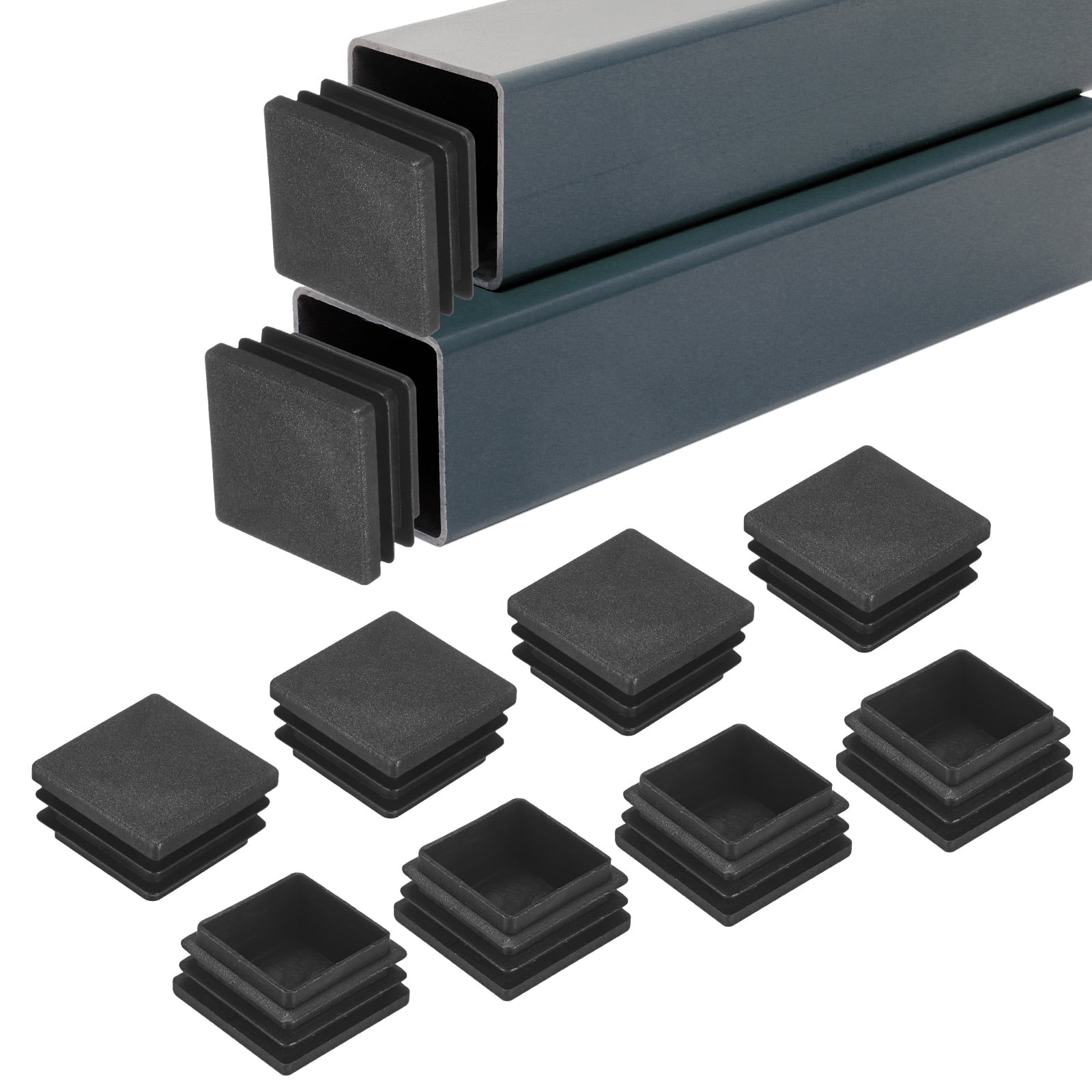 Uxcell 30-Pack Square Tubing End Caps, 1.4Inch/35mm Plastic Tube Plugs ...