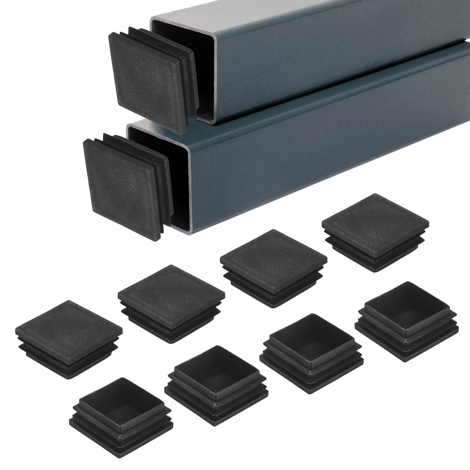 Uxcell 30-Pack Square Tubing End Caps, 1.6Inch/40mm Plastic Tube Plugs ...