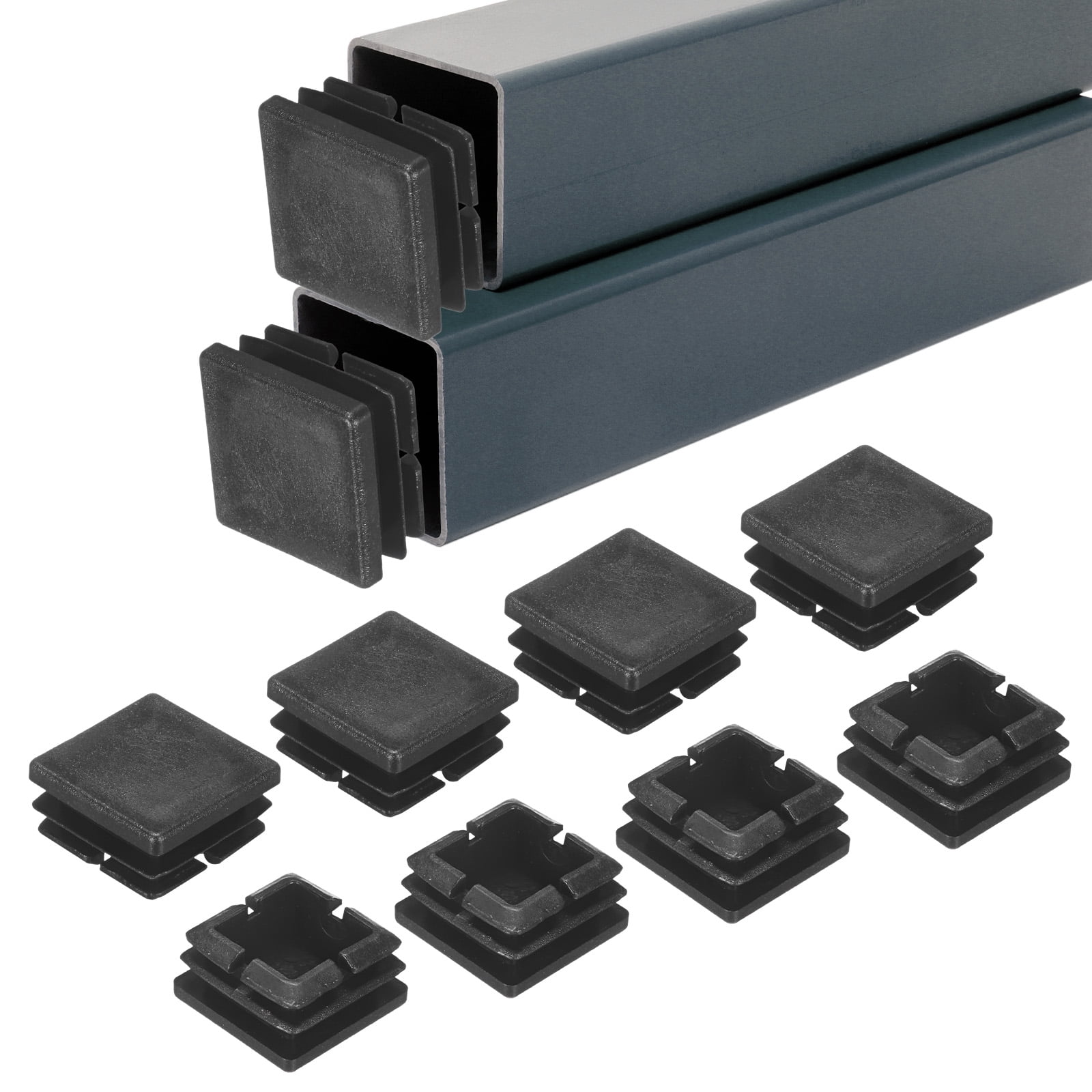 Uxcell 30-Pack Square Tubing End Caps, 1Inch/25mm Plastic Tube Plugs ...