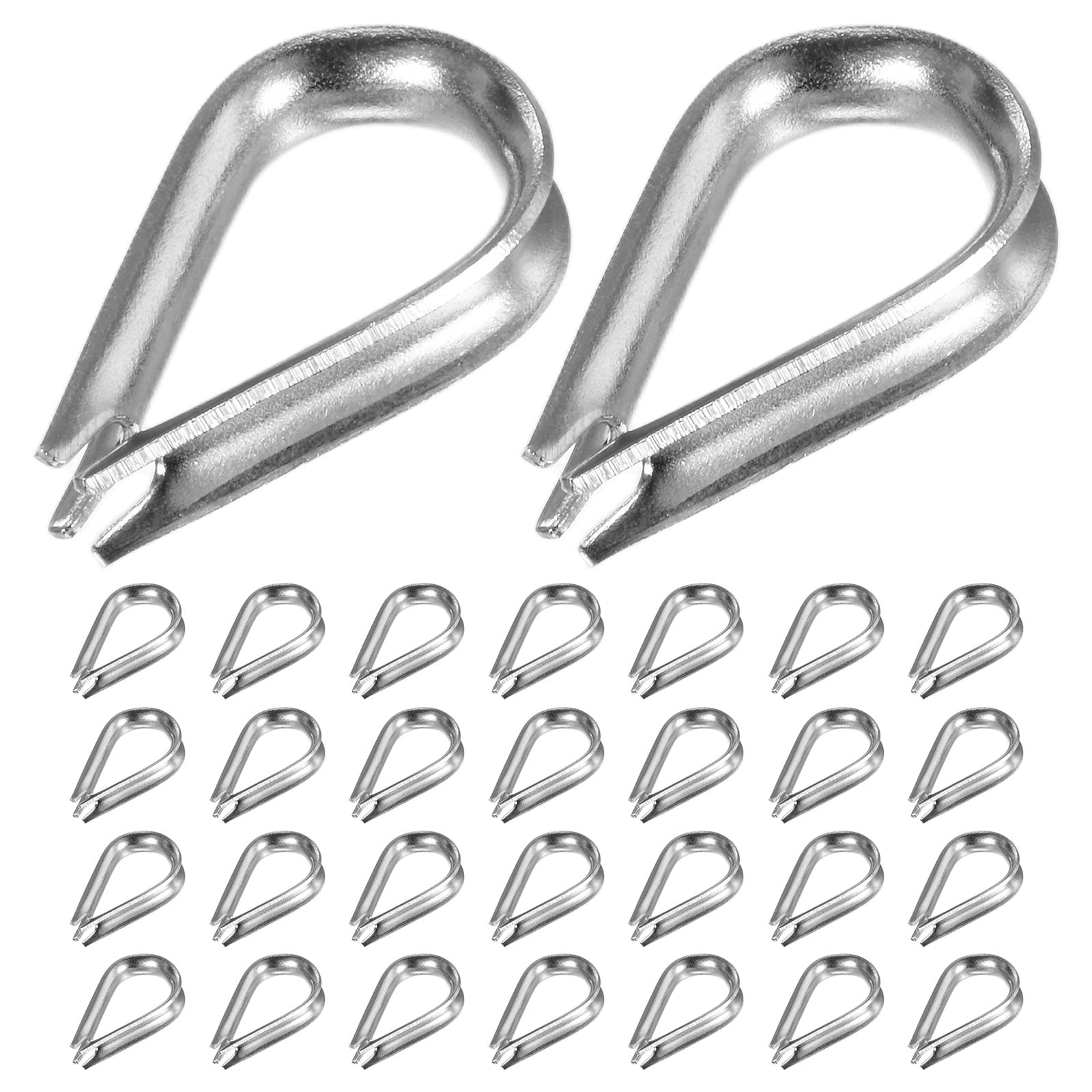 Uxcell 30-Pack Wire Rope Thimbles, M3 Stainless Steel 3mm Rope Thimble ...