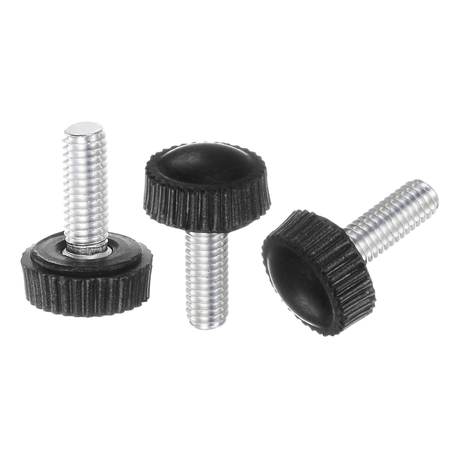 Uxcell 30 Packs M5 x 14mm Metric Male Thread Knurled Knobs Thumb Screw Clamping Knobs Grip Black ...