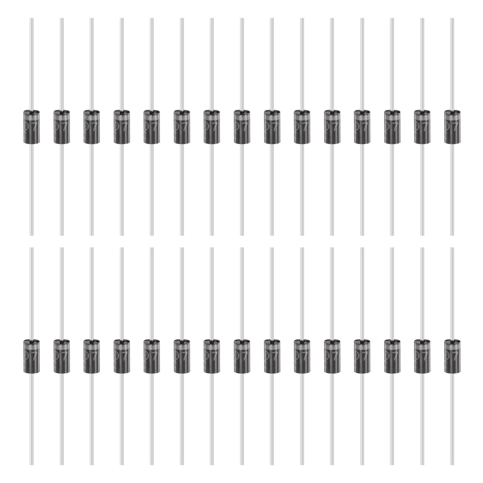 Uxcell 30 Pcs 1N4007 Diode for Rectification Diode, 1A 1000V DO-41 ...