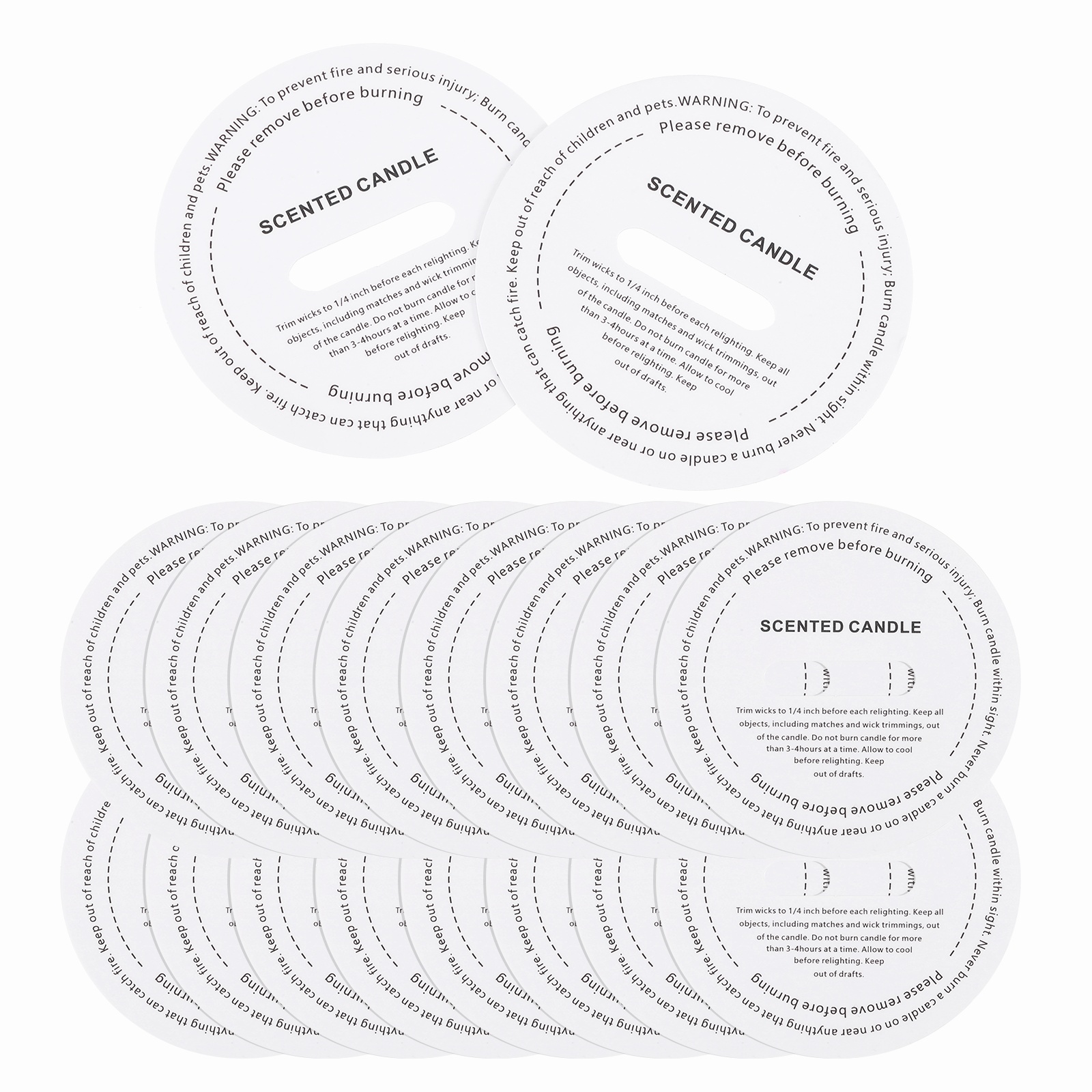 Uxcell 30 Pcs Candle Dust Covers, 4.5cm/1.8" Round Printed White ...