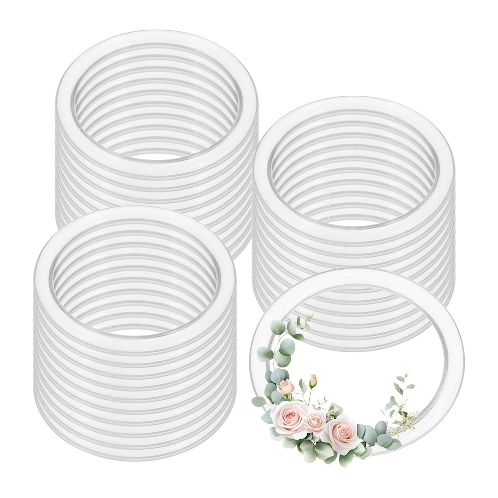 Uxcell 30 Pcs Dream Catcher Rings, 2 inch Floral Macrame Plastic O ...