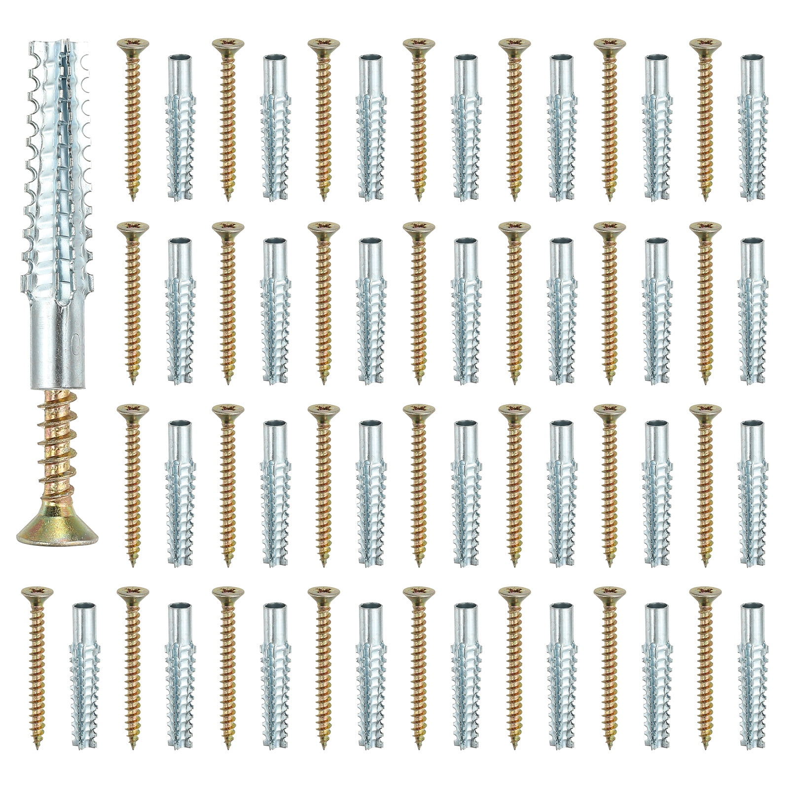 Uxcell 30 Pcs Drywall Hollow Wall Anchors with Screws, 0.24 x 2.36 ...