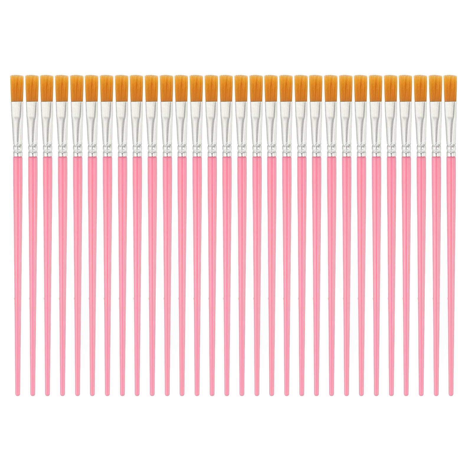 Uxcell 30 Pcs Flat Tip Paint Brushes Bulk, Detail Acrylic Painting ...