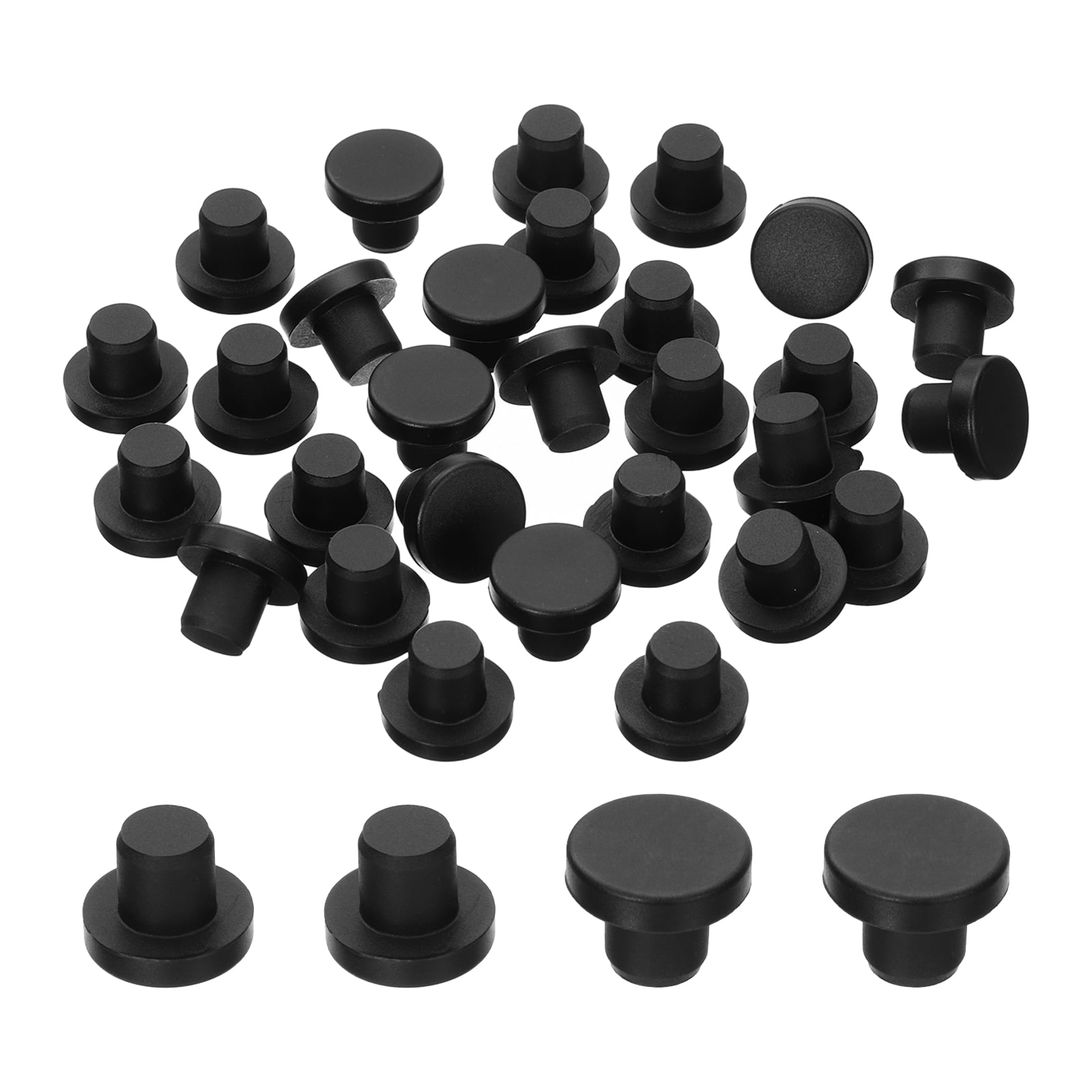 Uxcell 30 Pcs Hole Plugs, Heat Resistant Silicone Flush Type Fastener ...
