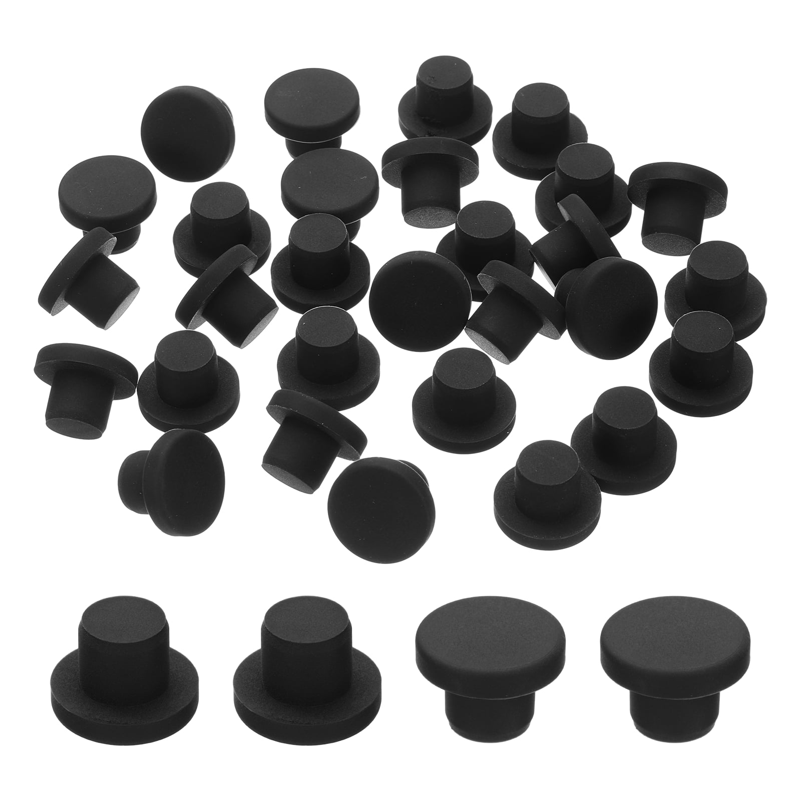 Uxcell 30 Pcs Hole Plugs, Heat Resistant Silicone Flush Type Fastener ...