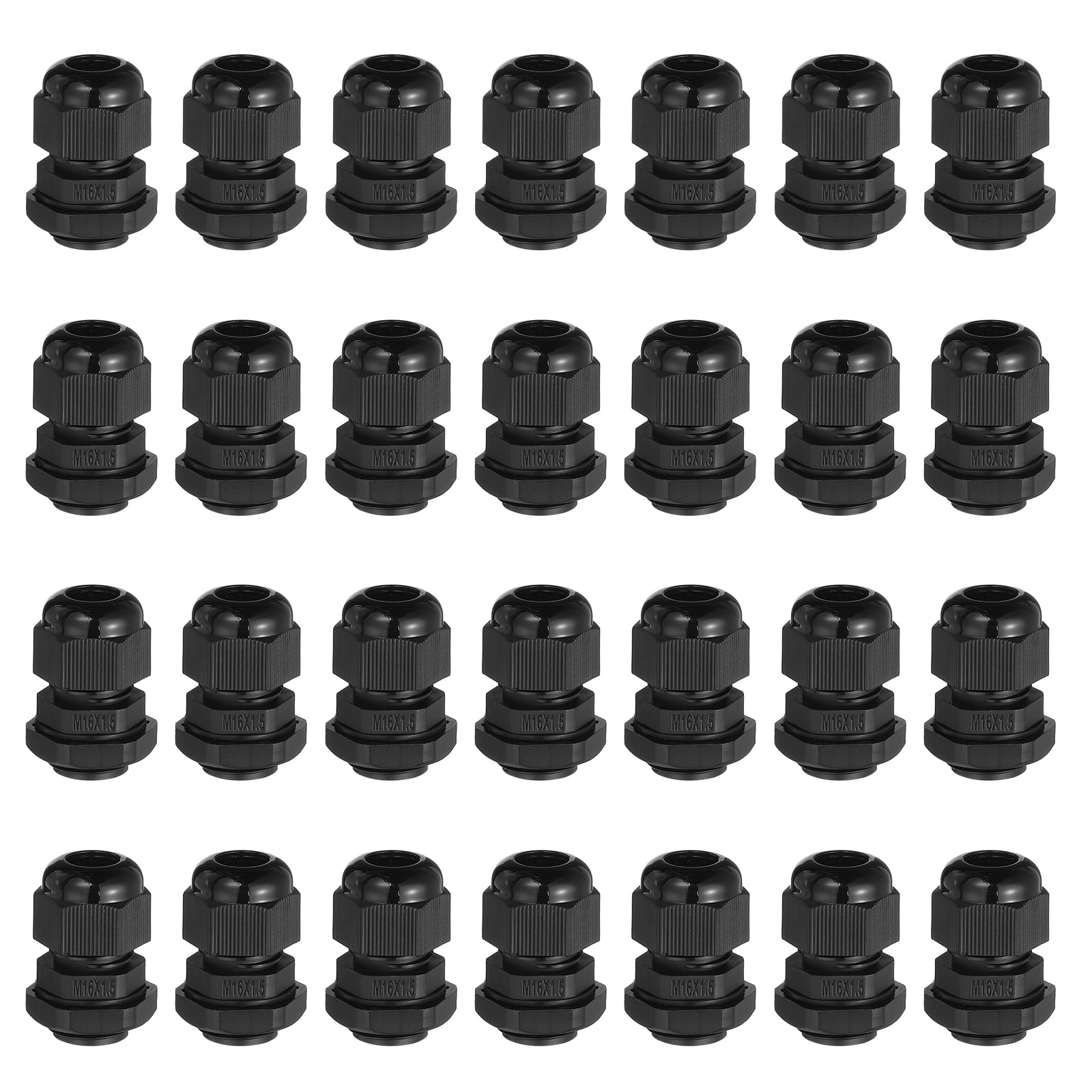 Uxcell 30 Pcs M16 Cable Gland, 4-8mm Wire Hole Waterproof Nylon Cable ...
