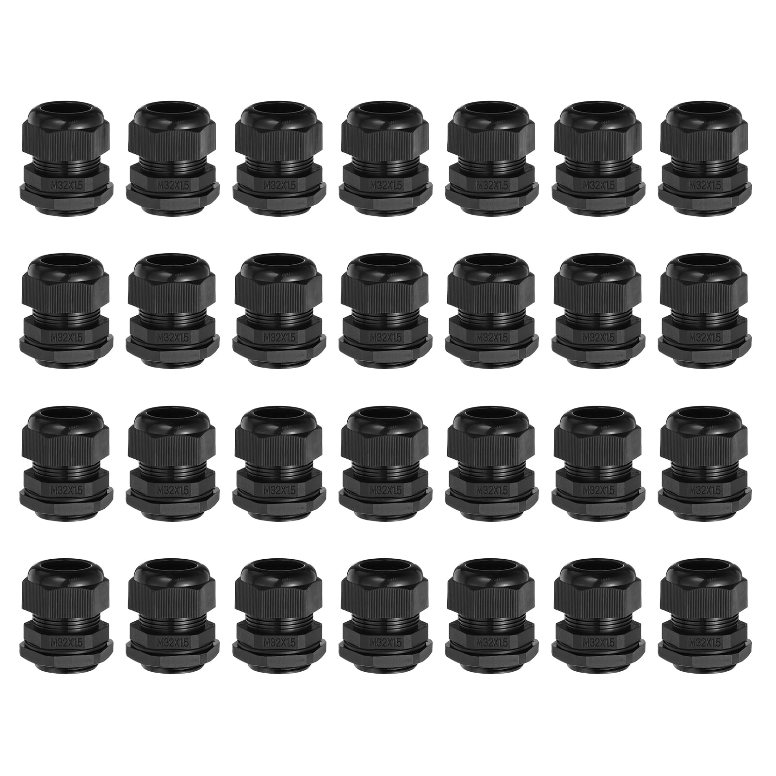 Uxcell 30 Pcs M32 Cable Gland, 16-21mm Wire Hole Waterproof Nylon Cable ...