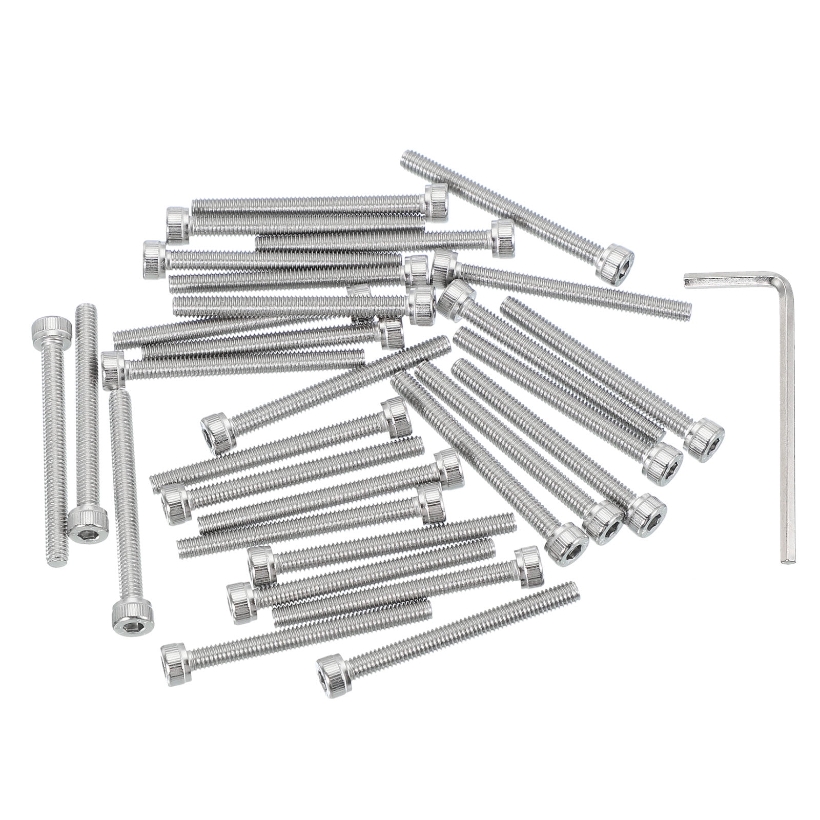 Uxcell 30 Pcs M4 x 40mm Hex Socket Head Cap Screws Bolts, 304 Stainless ...