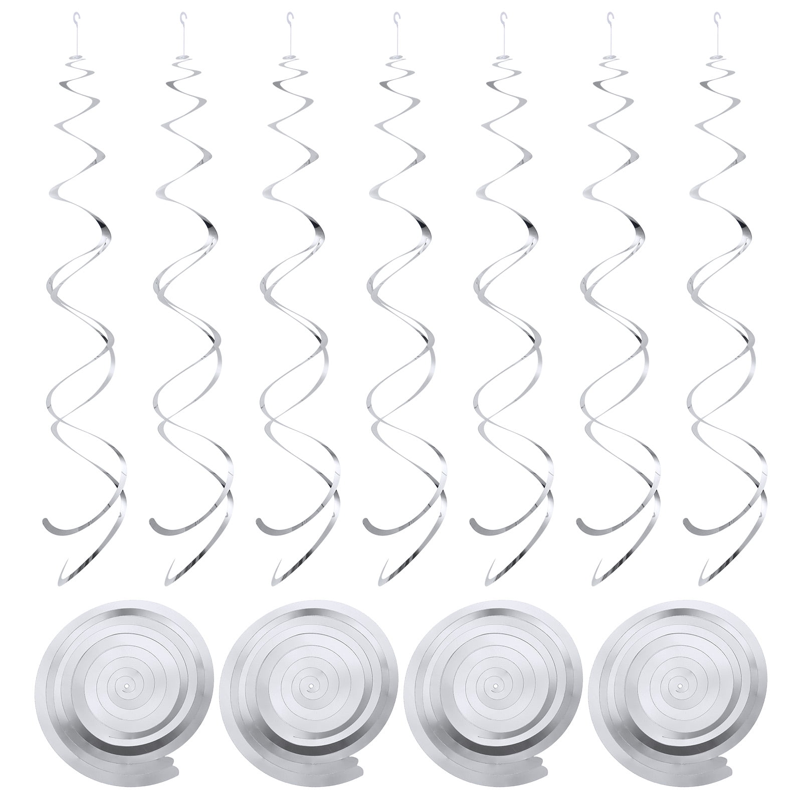 Uxcell 30 Pcs Silver Party Hanging Double Strip Hanging Decorations ...