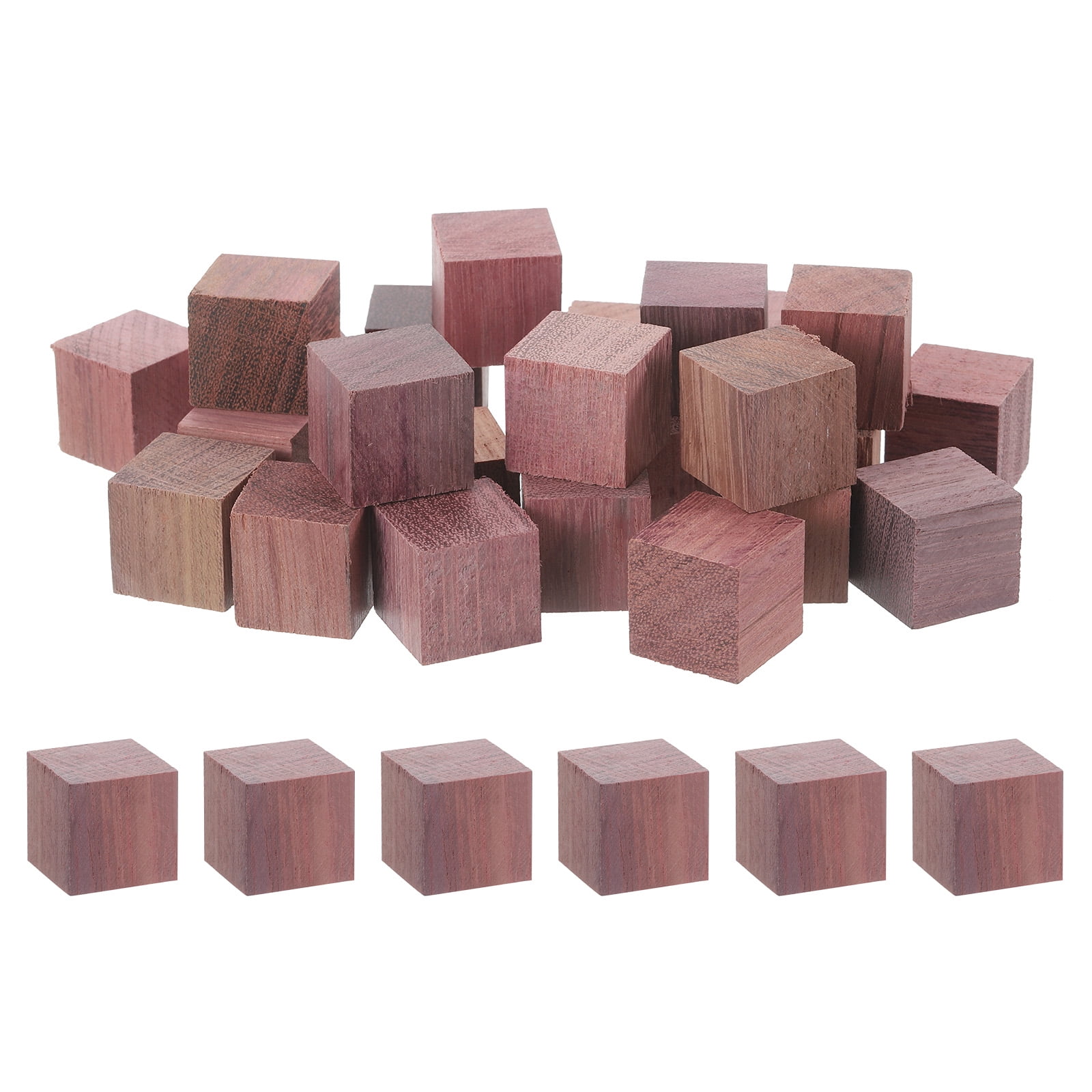 Uxcell 30 Pcs Wooden Blocks, 0.98 Inch Unfinished Wooden Blocks for ...
