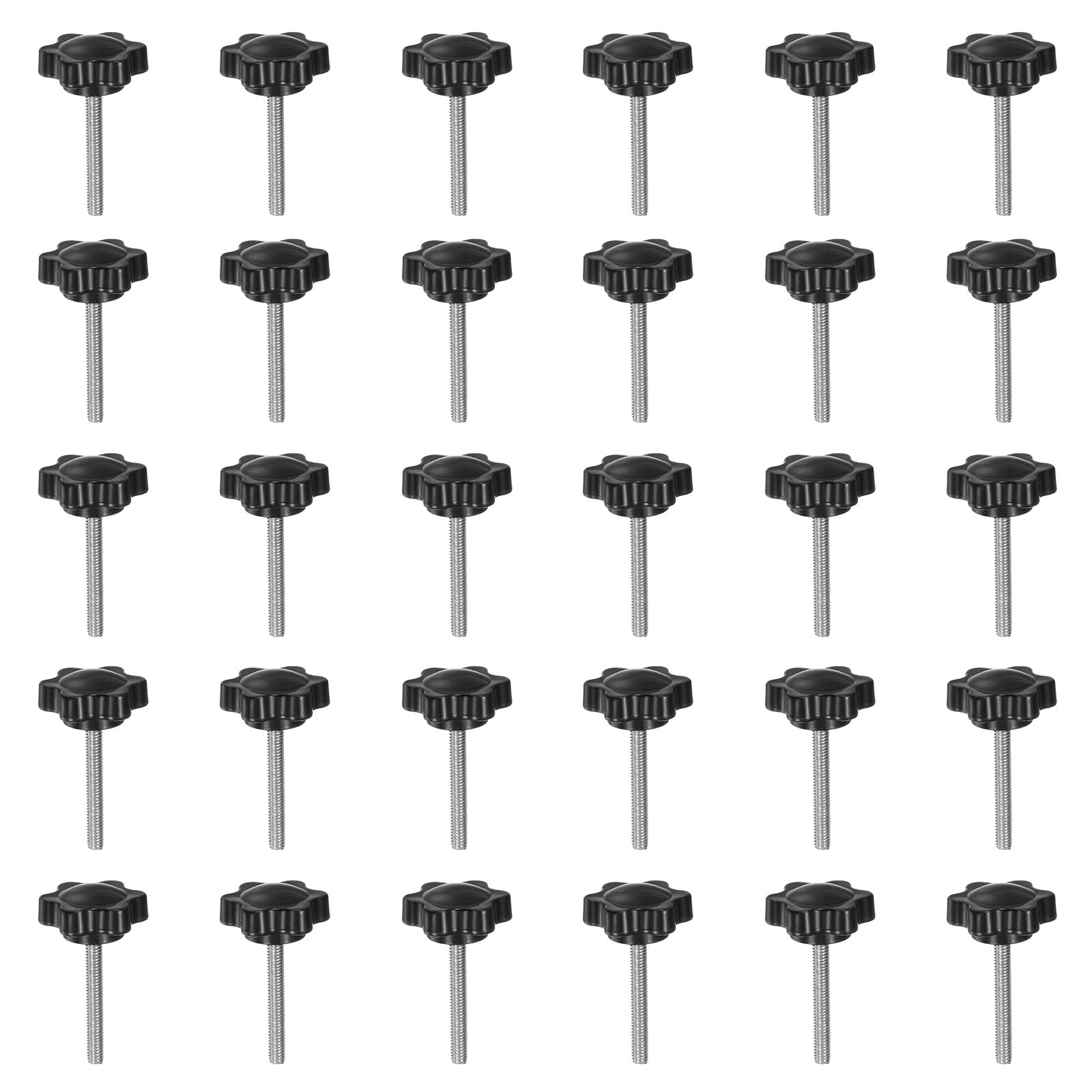 Uxcell 30 Pieces Star Knobs M4 x 30mm 304 Stainless Steel Threaded Stud ...