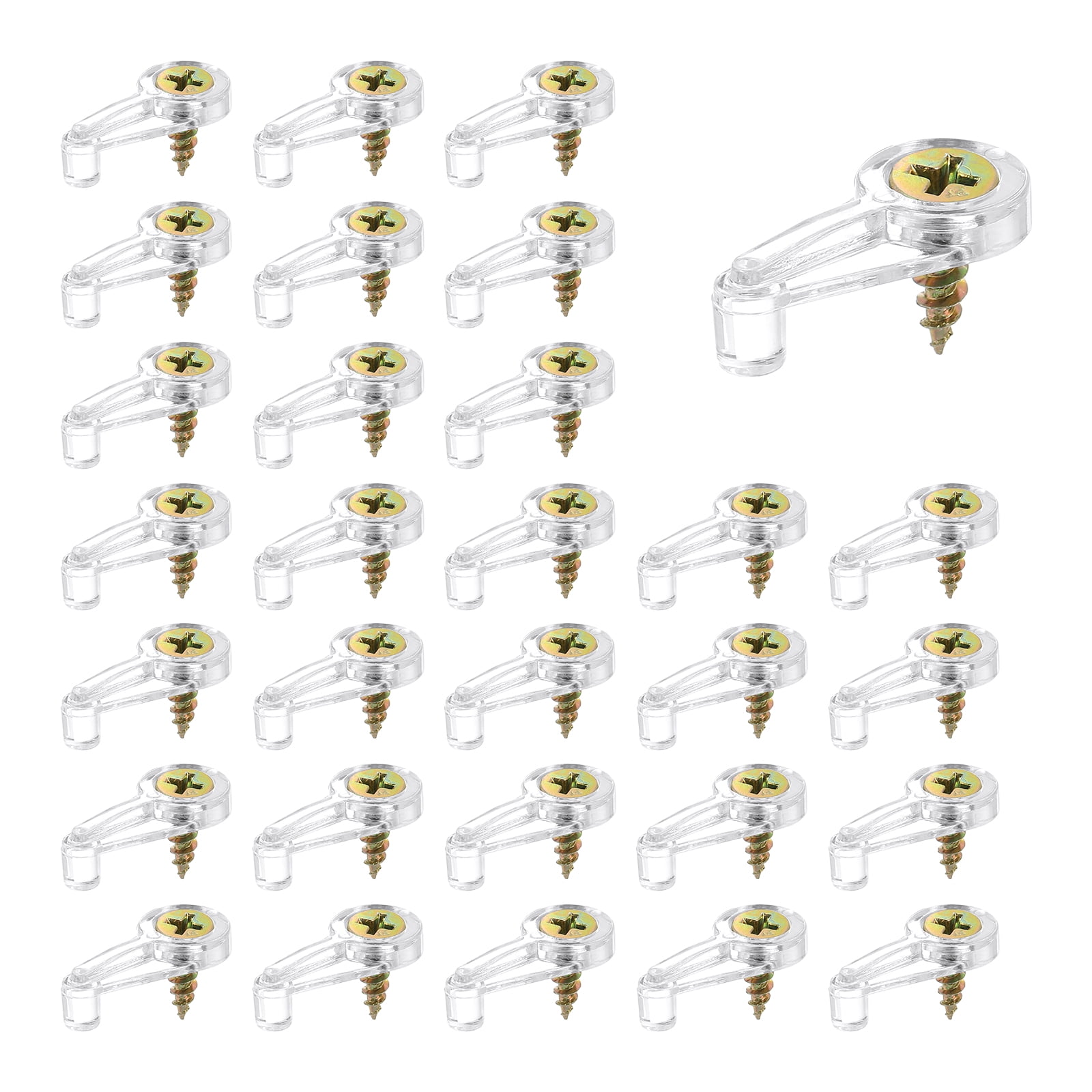 Uxcell 30 Set Glass Door Retainer Clips 3.5mm Circular Glass Clip Glass ...