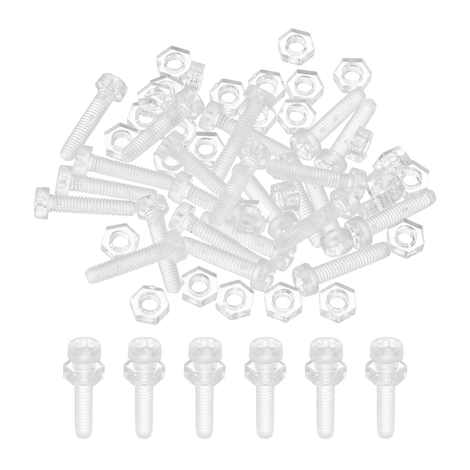 Uxcell 30 Set M2.5x12mm Clear Acrylic Phillips Round Head Screws with ...