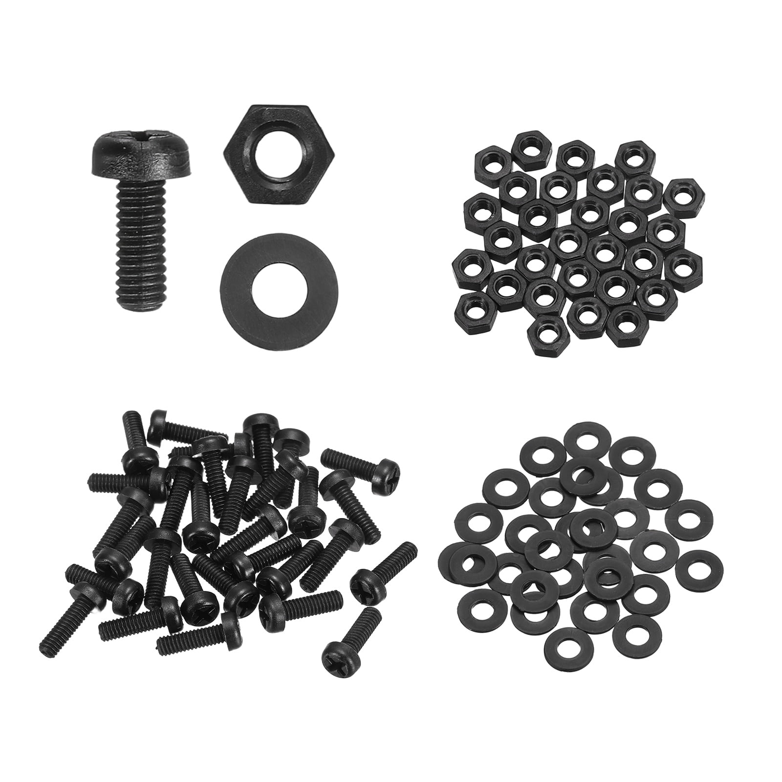 Uxcell 30 Set M2.5x6mm Nylon Plastic Cross Round Head Screw Phillips ...