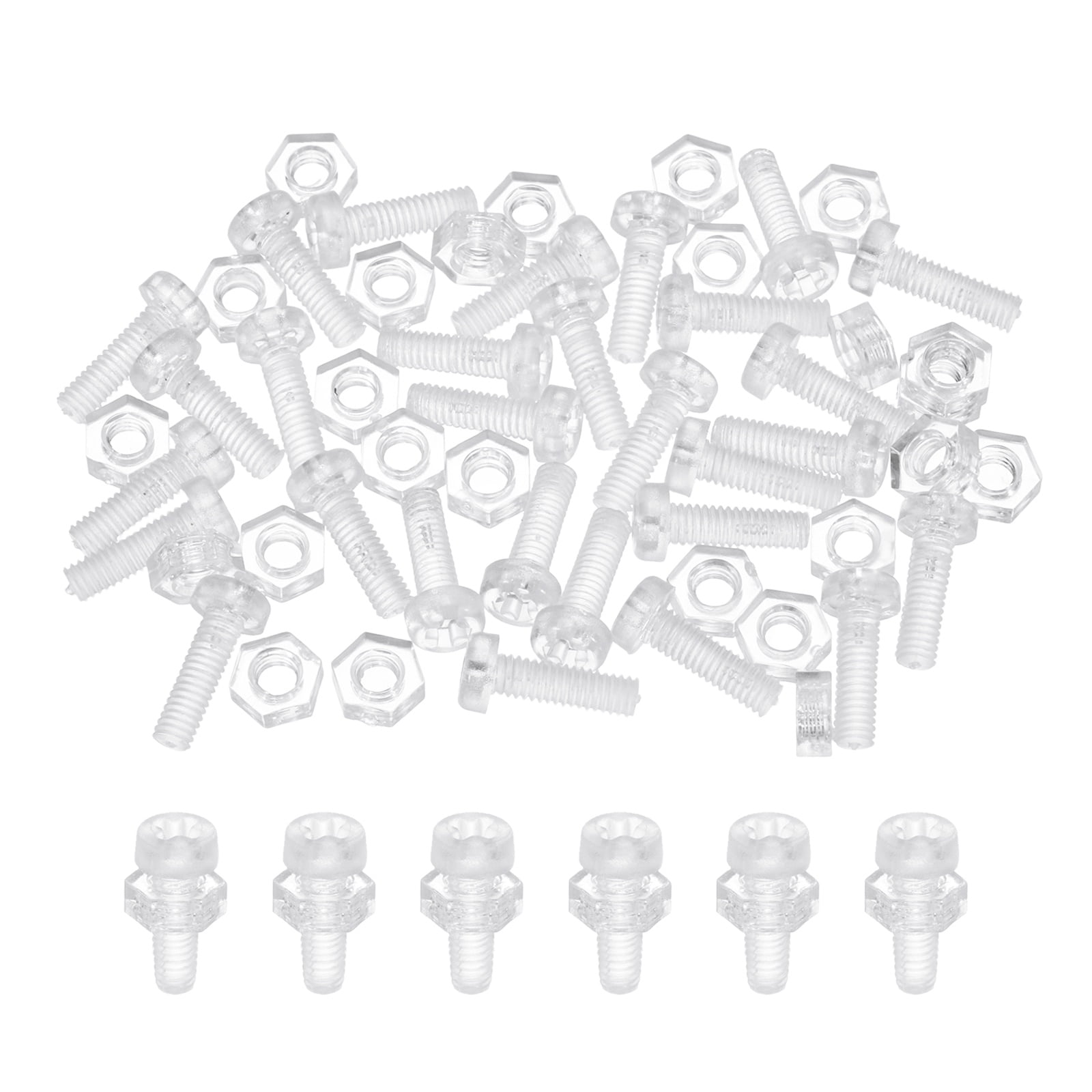 Uxcell 30 Set M2.5x8mm Clear Acrylic Phillips Round Head Screws with ...
