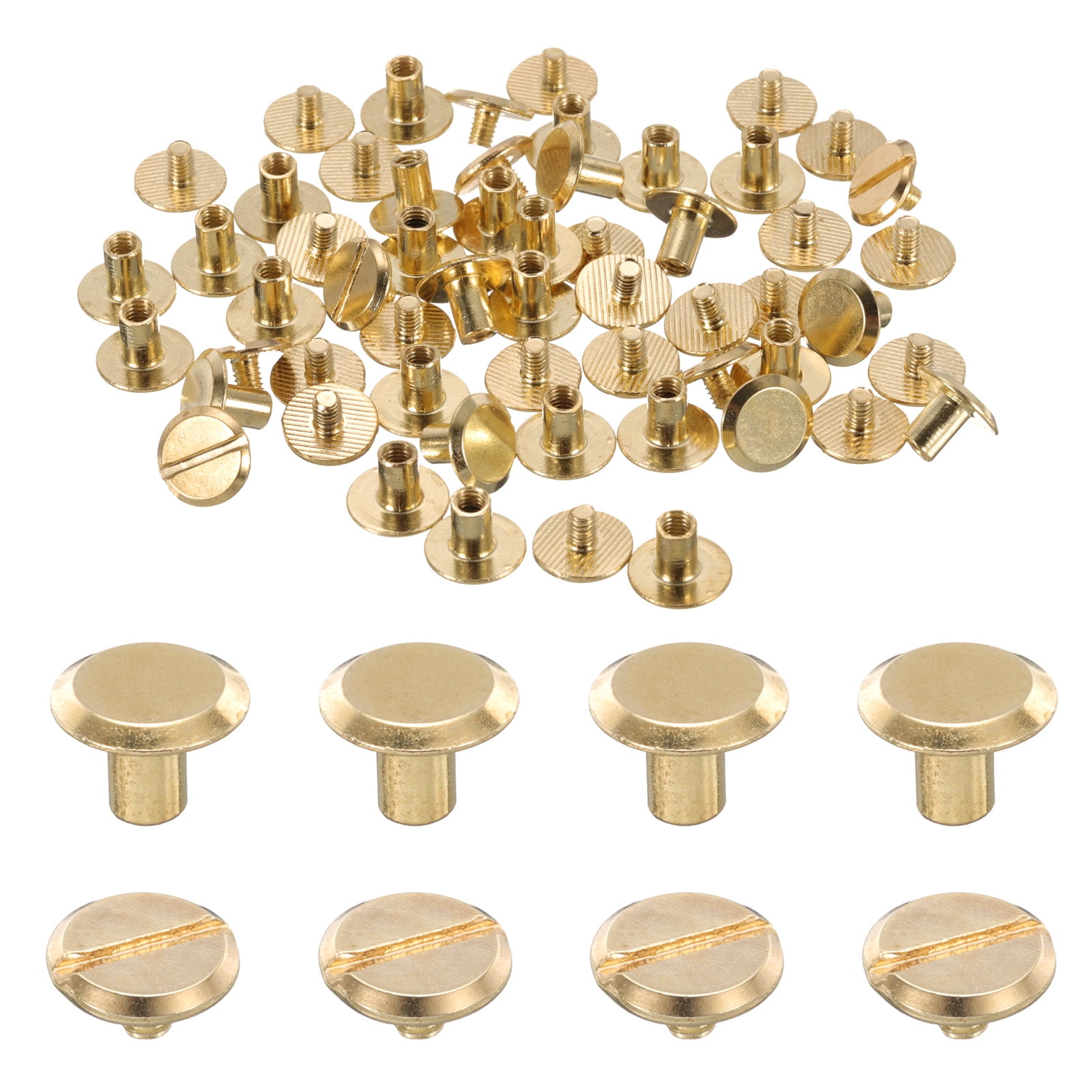 Uxcell 30 Set M4 x 6mm Chicago Screw, Metal Slotted Head Binding Screws ...