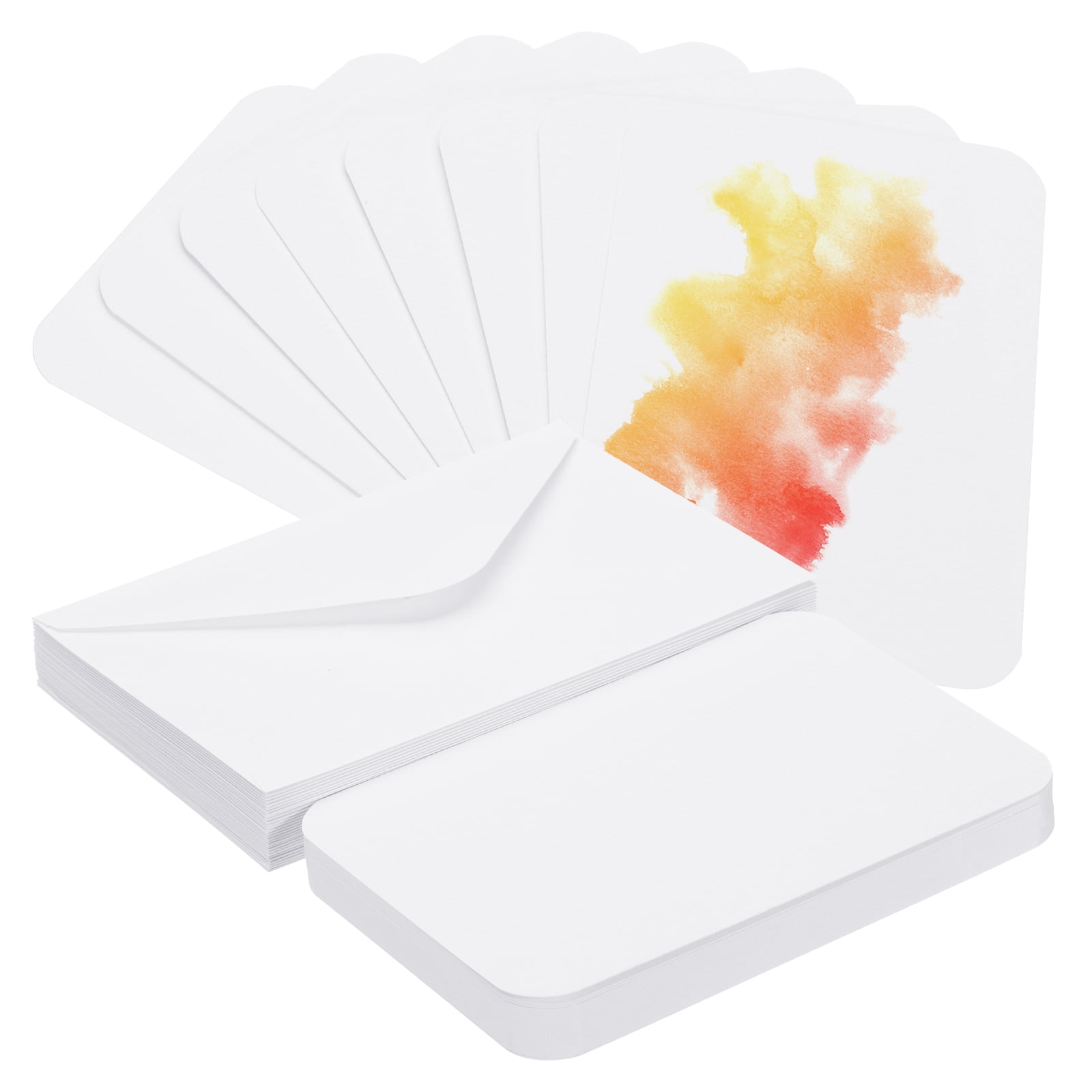Uxcell 30 Sets Watercolor Cards Postcards Rounded Corners with ...