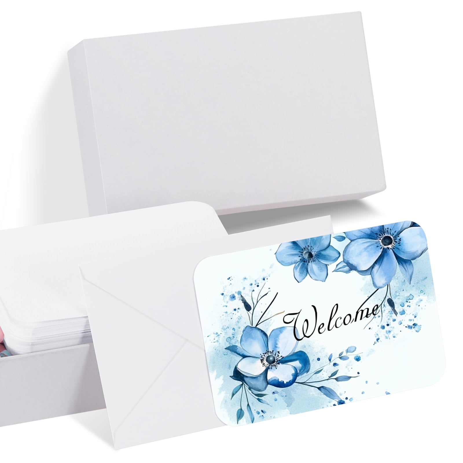 Uxcell 30 Sets Watercolor Cards Rounded Corners with Envelopes 5x7 Inch ...