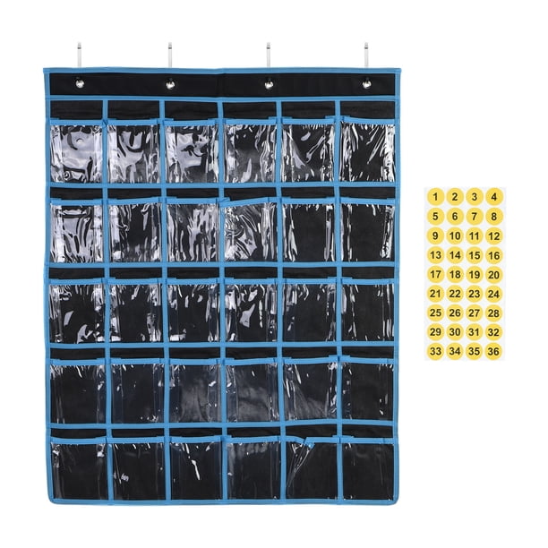 Uxcell 30 Slots Pocket Chart for Classroom, Hanging Organizer for Cell ...