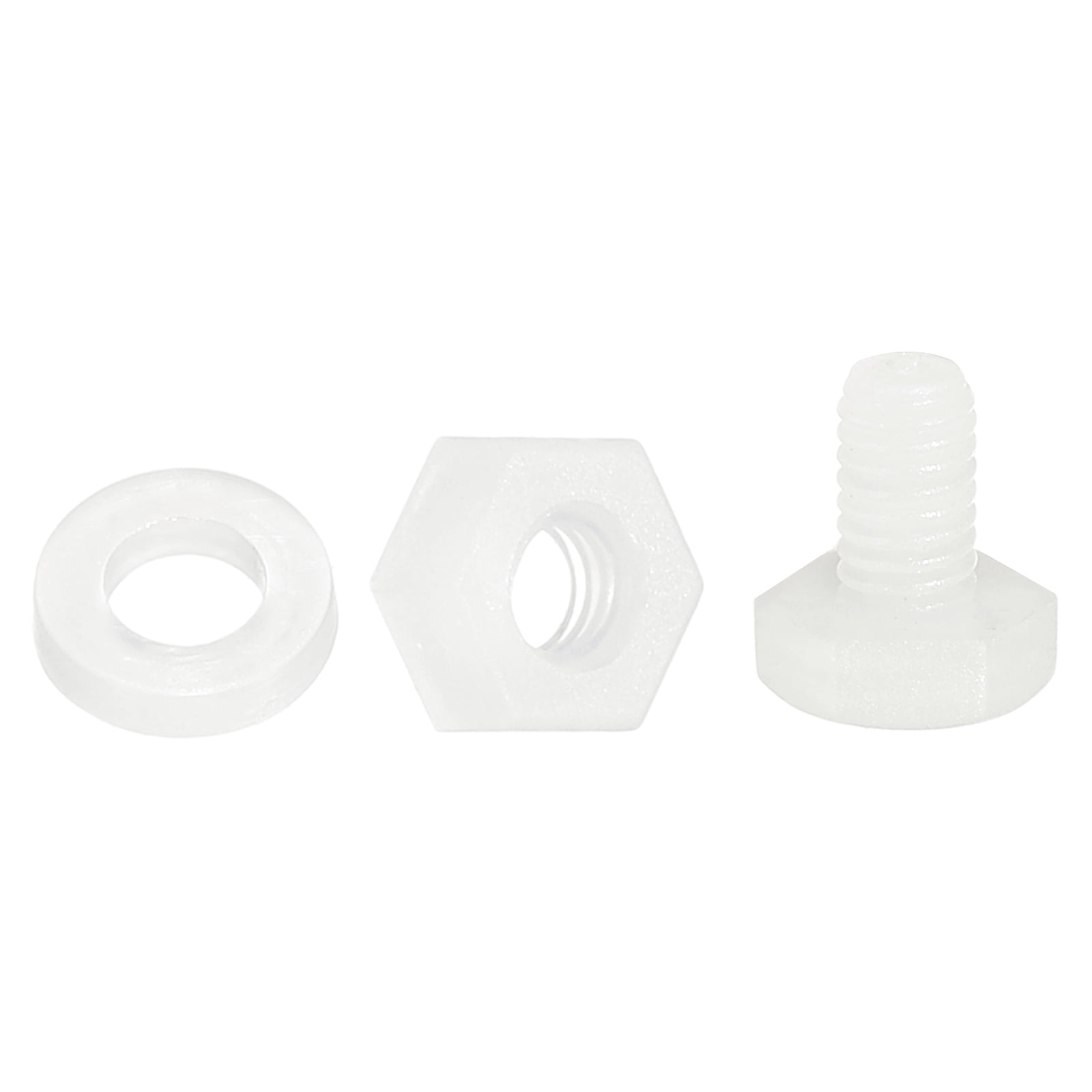 Uxcell 300 Pack/100 Sets Nylon Hex Bolts, M3 x 5mm Plastic Full ...