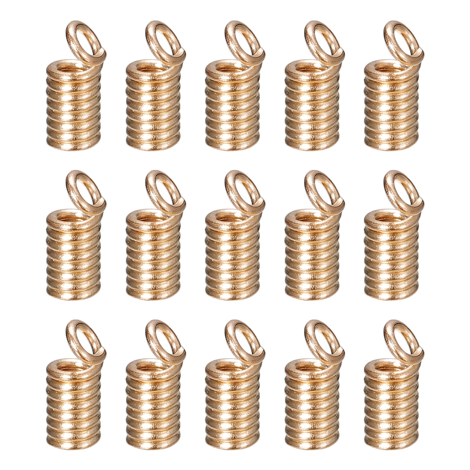Uxcell 300 Pack Coil Cord Ends, 3.5x8.5mm Iron Spring Tube Cap Clasps ...