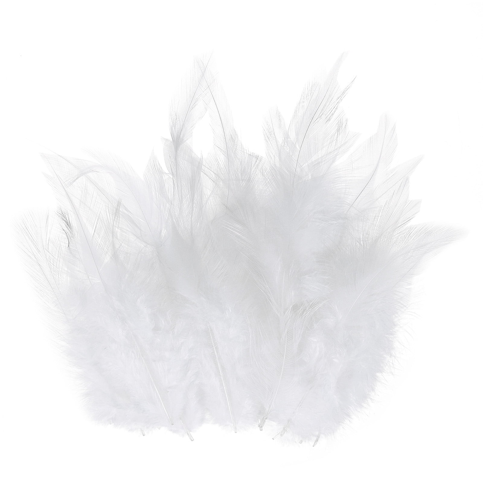 Uxcell 300-Pack Feathers for Crafting, White 3.15-5.90 Inch Natural ...