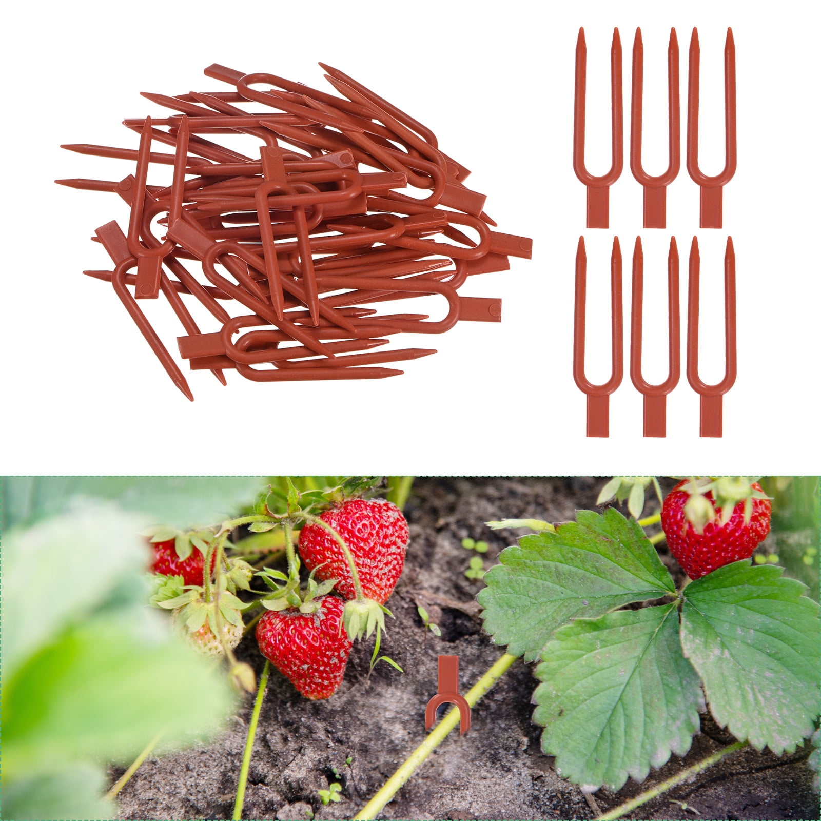 Uxcell 300-Pack Plastic Gardening Plant Pins, 1.97Inch/50mm Length ...