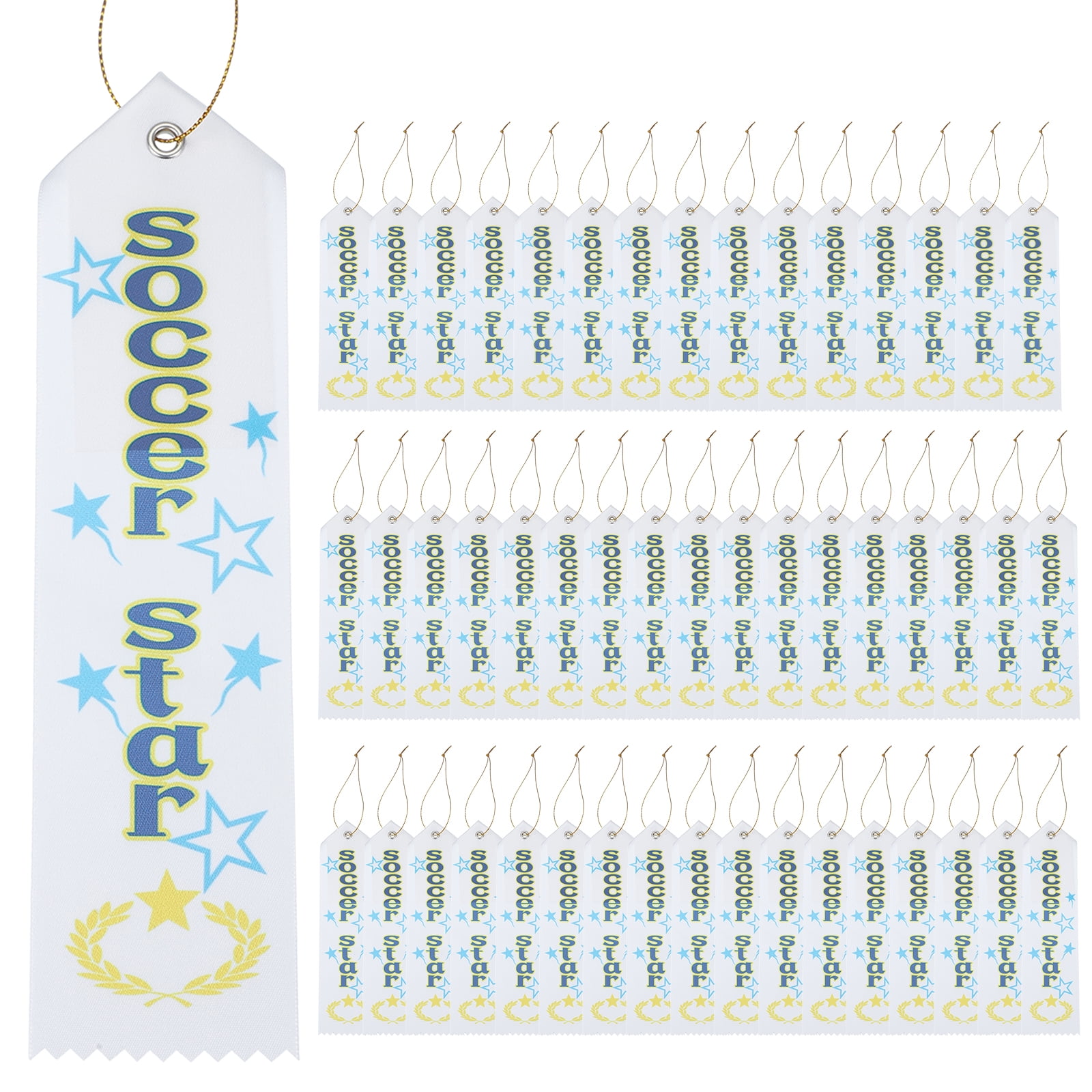 Uxcell Award Ribbons, Soccer Star Participation Ribbons Soccer Medal ...