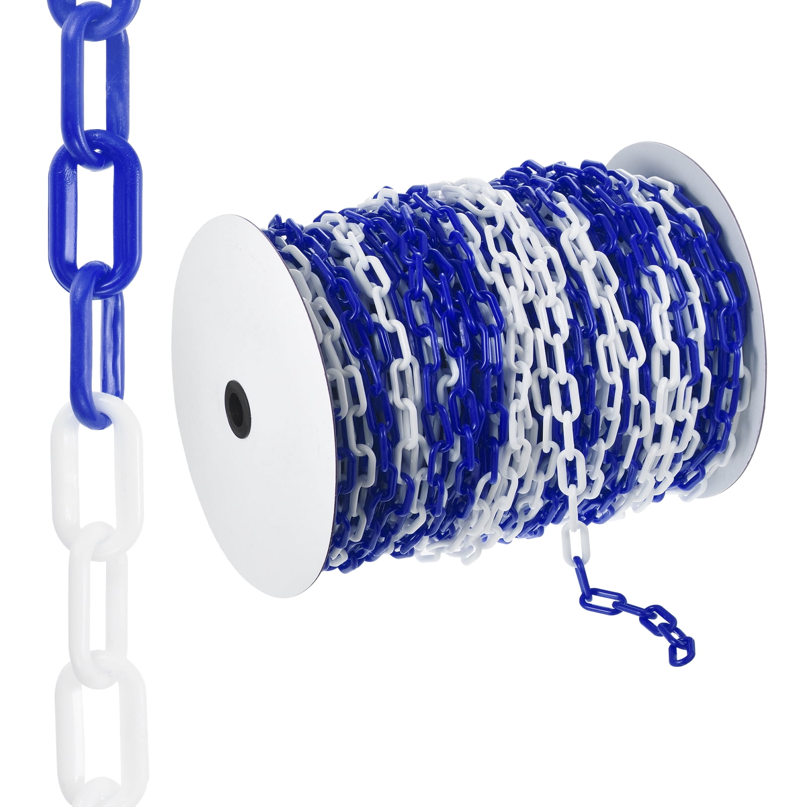 Uxcell 300Ft Plastic Chain Barrier, Safety Link Chain Stanchion, Blue ...