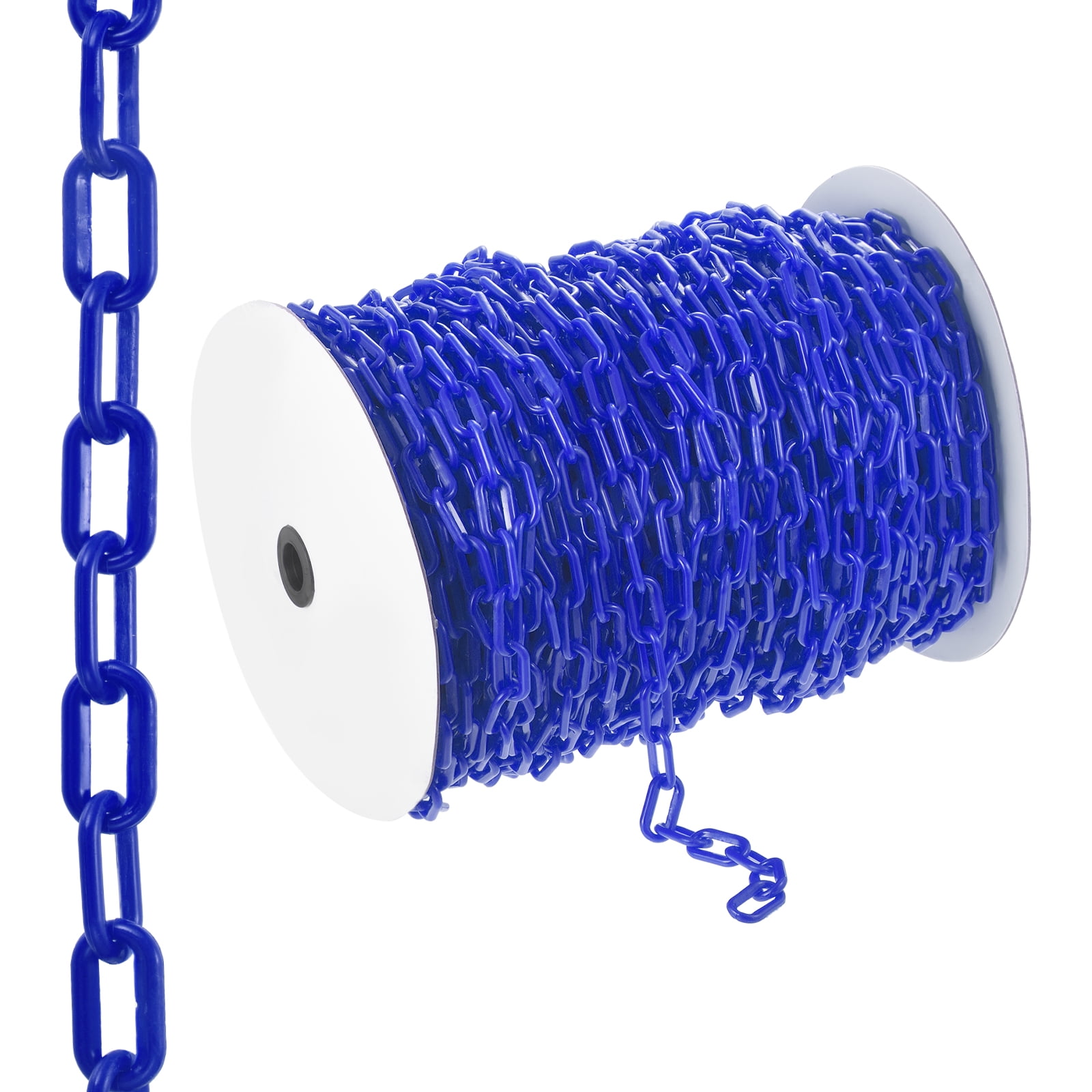 Uxcell 300Ft Plastic Chain Barrier, Safety Link Chain Stanchion, Blue ...