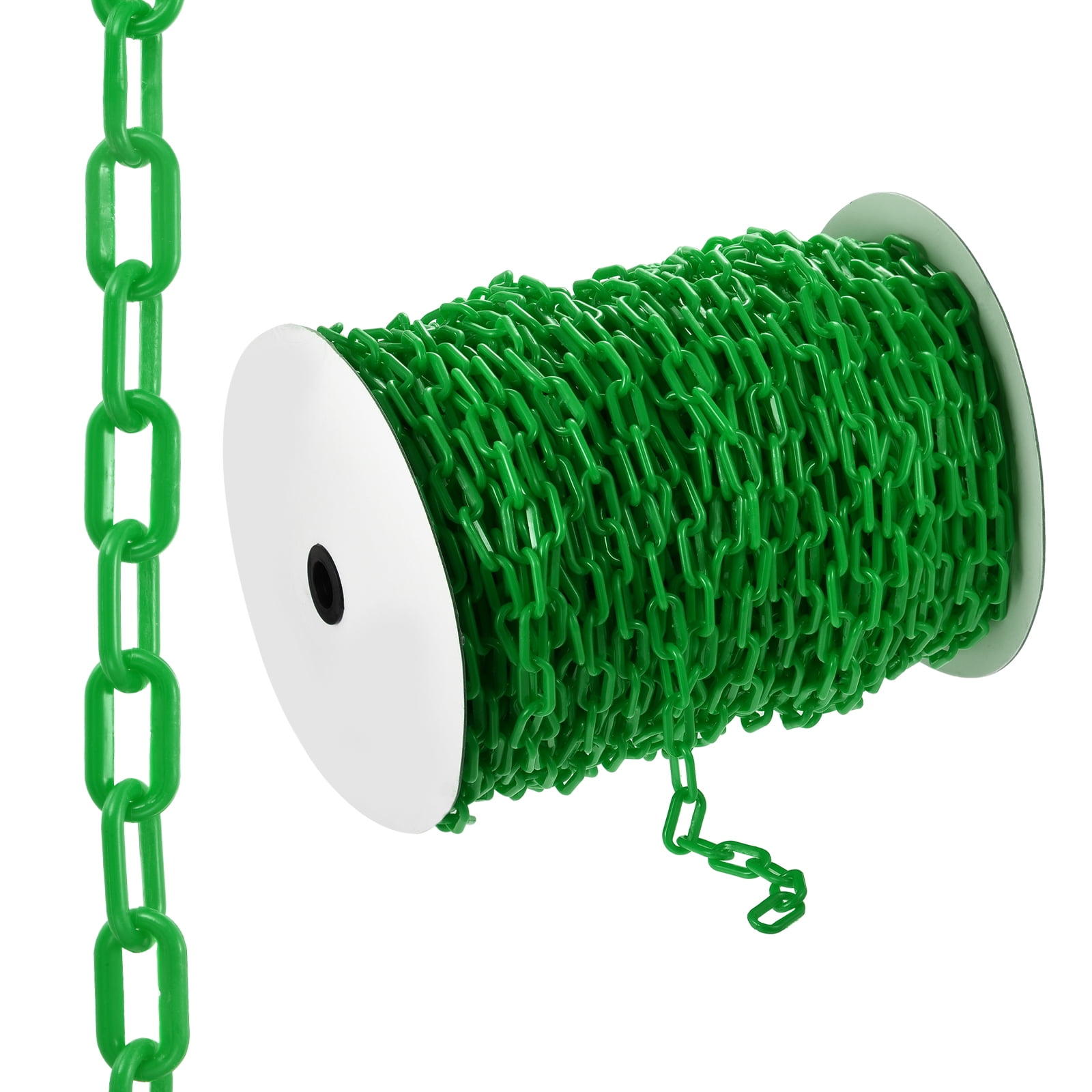 Uxcell 300Ft Plastic Chain Barrier, Safety Link Chain Stanchion, Green ...