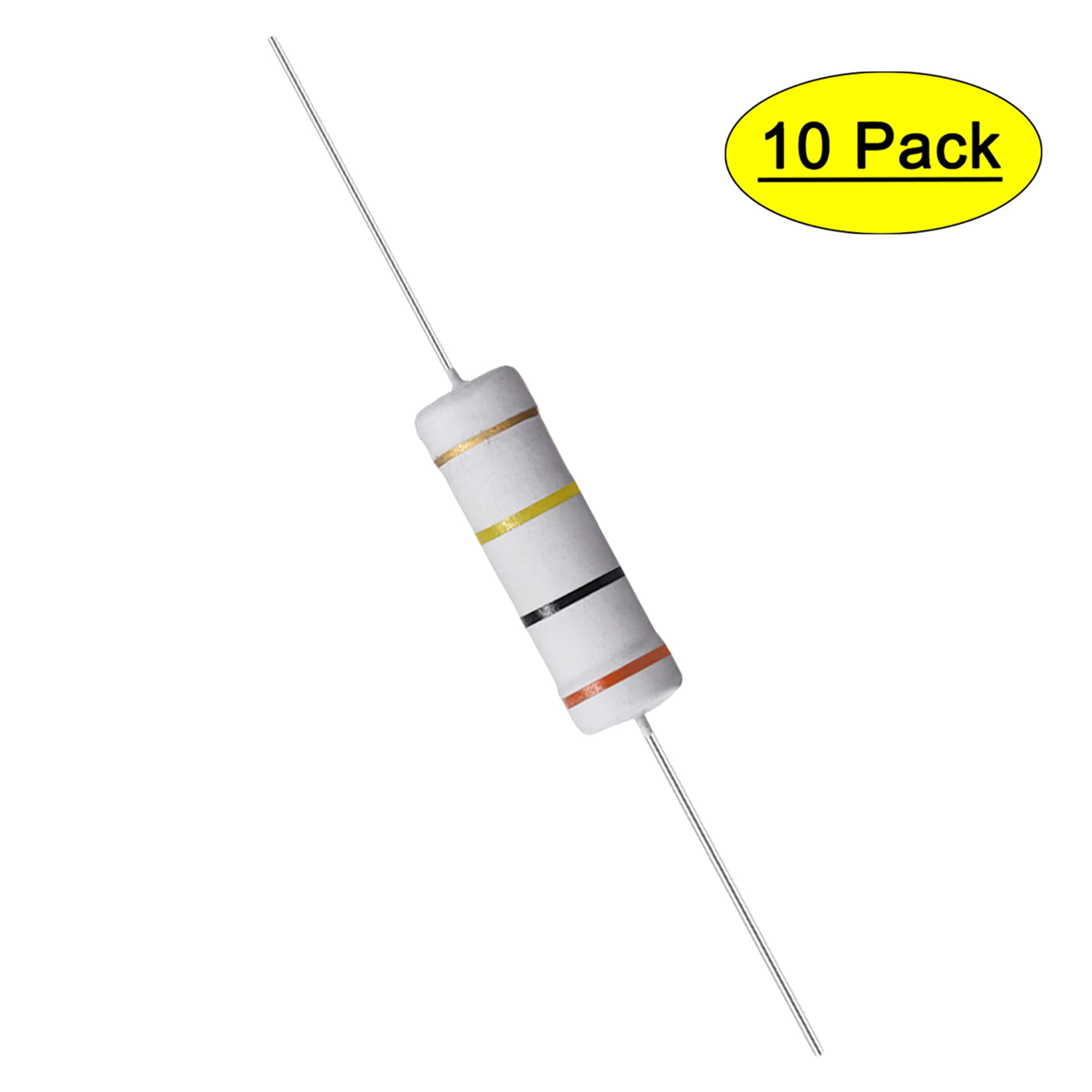 Uxcell 300K Ohm 5W ±5% Tolerance Axile Lead Metal Oxide Film Resistor ...