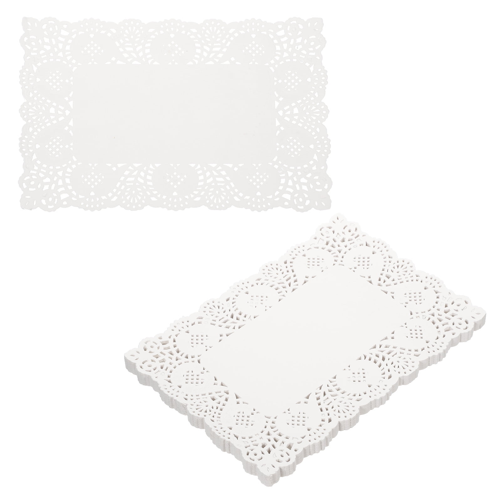 Uxcell 300pcs Lace Paper Doilies 10 x 7.5 Inch White Rectangle ...