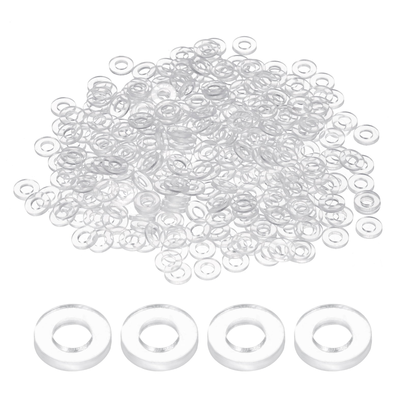 Uxcell 300pcs M3 PVC Flat Washers 3mm ID 8mm OD 1mm Thick Sealing ...