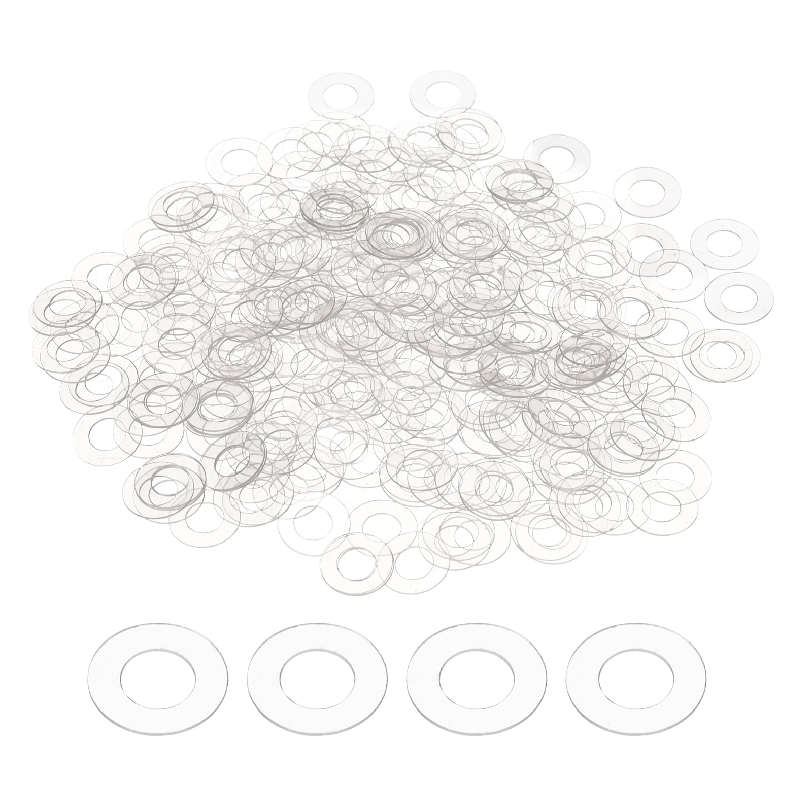 Uxcell 300pcs M4 PVC Flat Washers 4mm ID 8mm OD 0.3mm Thick Sealing ...
