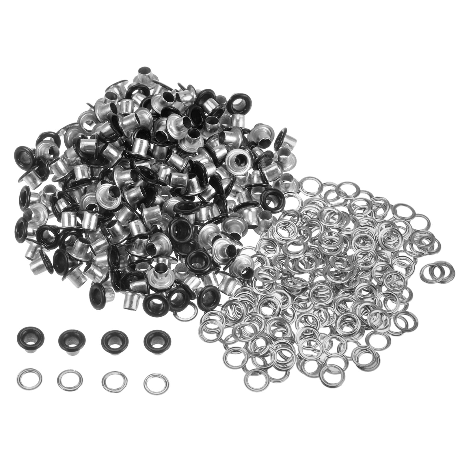 Uxcell 300 Set Grommets Kit Metal Eyelets 3mm 1/8" Hole Tiny Grommet ...