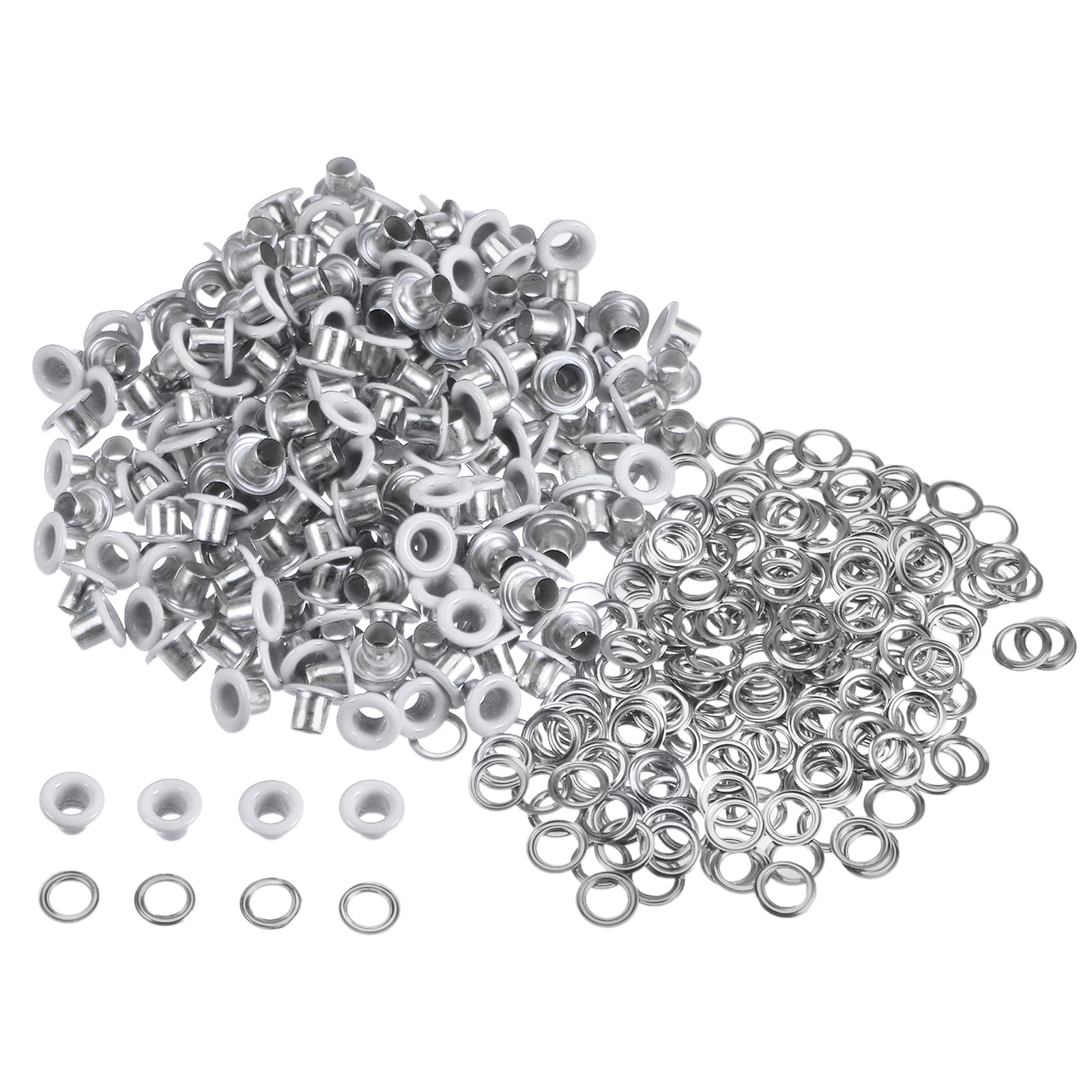 Uxcell 300set Grommets Kit Metal Eyelets 3mm 1/8" Hole Tiny Grommet for ...