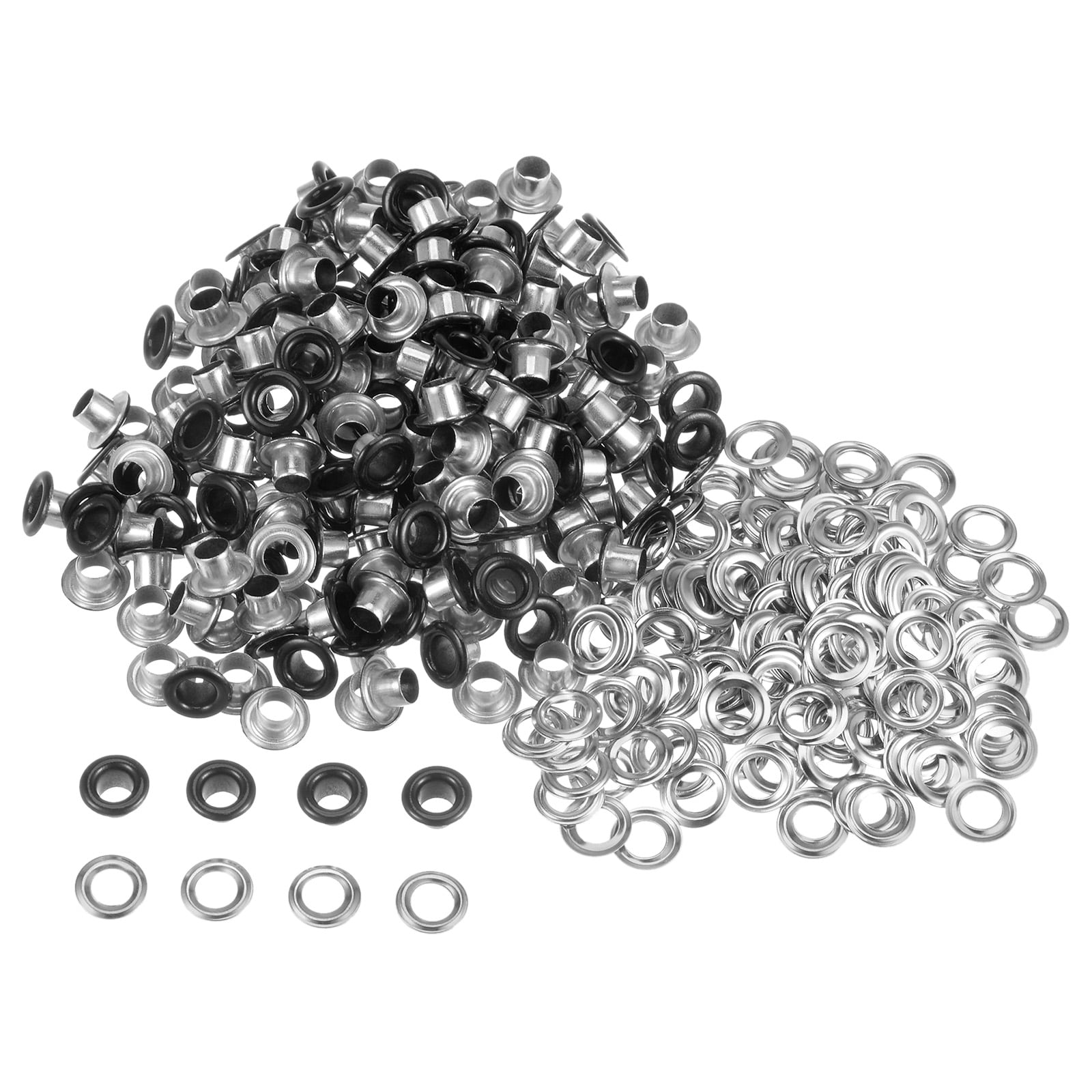 Uxcell 300set Grommets Kit Metal Eyelets 4mm 1/6" Hole Tiny Grommet for ...