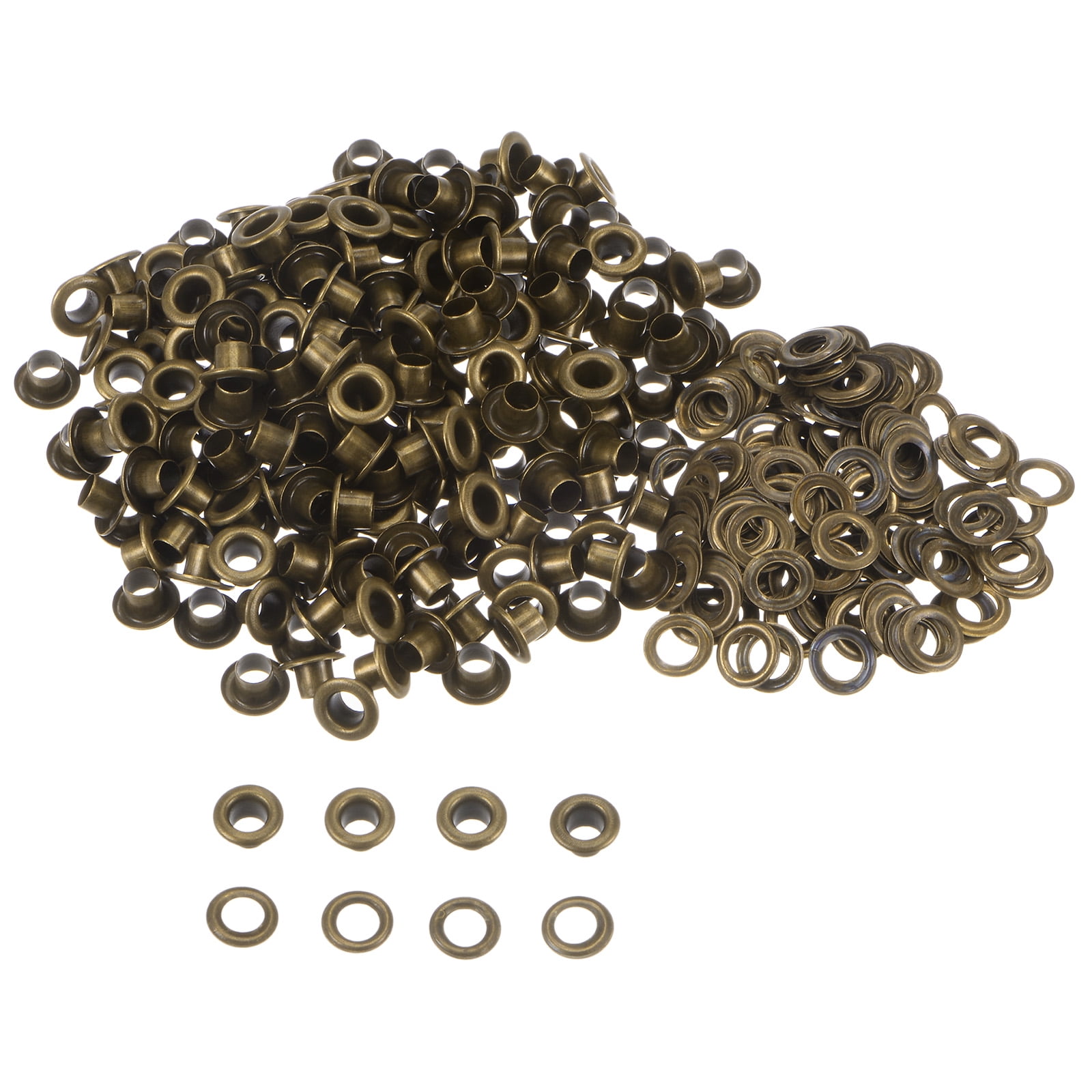Uxcell 300set Grommets Kit Metal Eyelets 4mm 1/6" Hole Tiny Grommet for ...